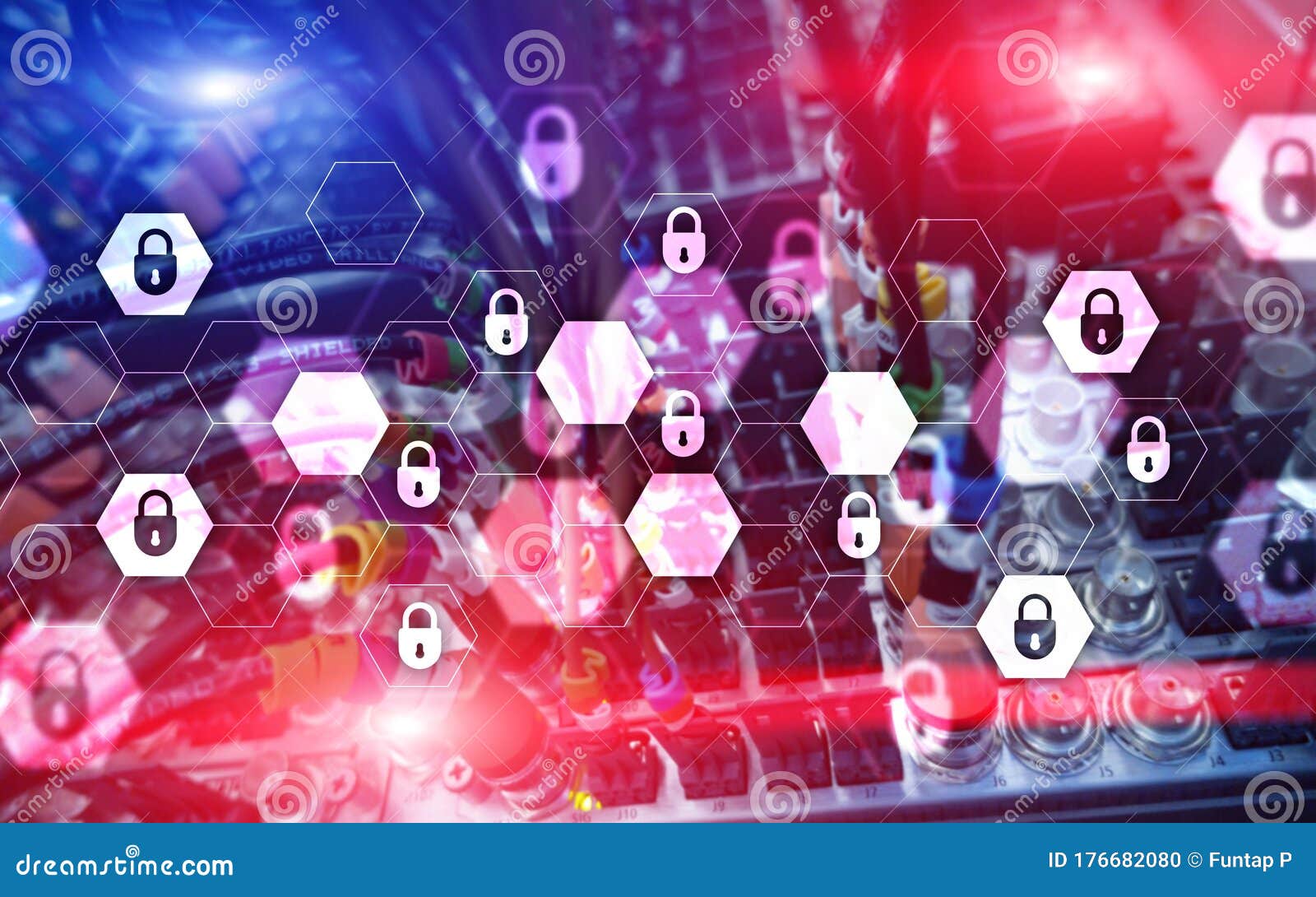Server Rack Room Digital Security Data Protection Concept. Stock Photo ...