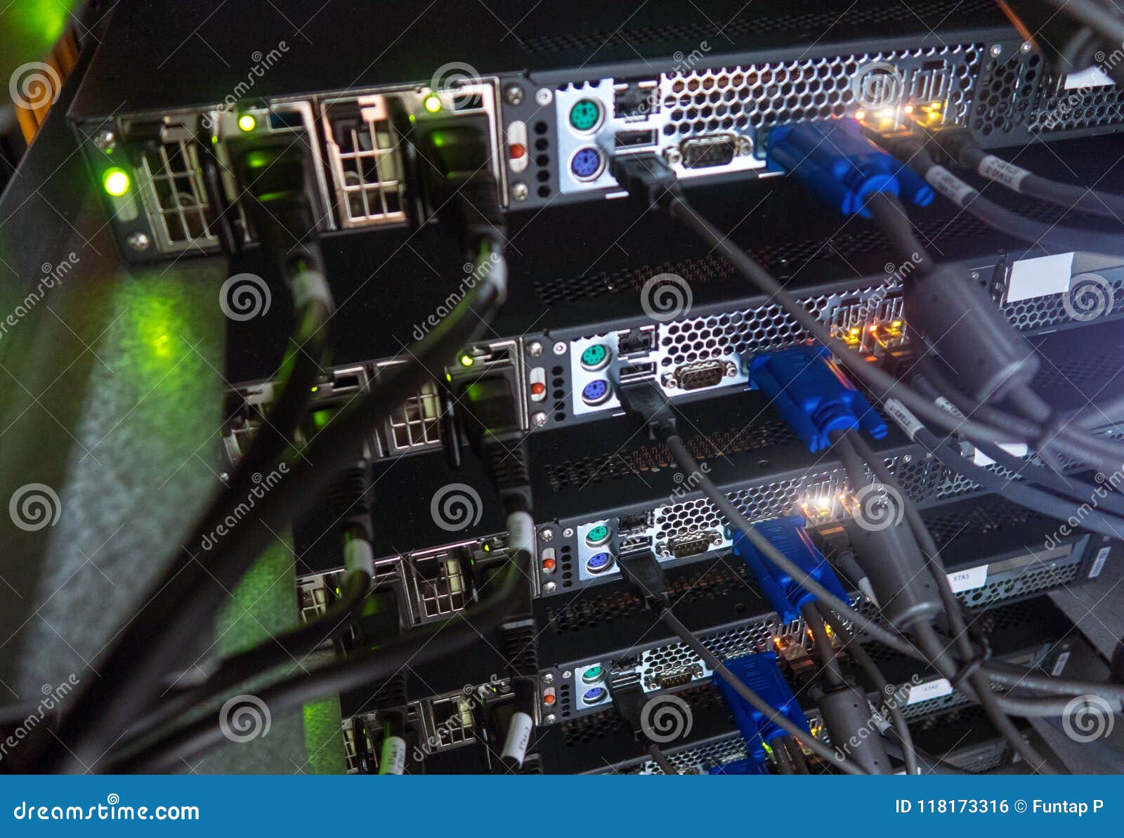 Server Rack with Servers and Cables. Server Racks, Server Room Stock ...