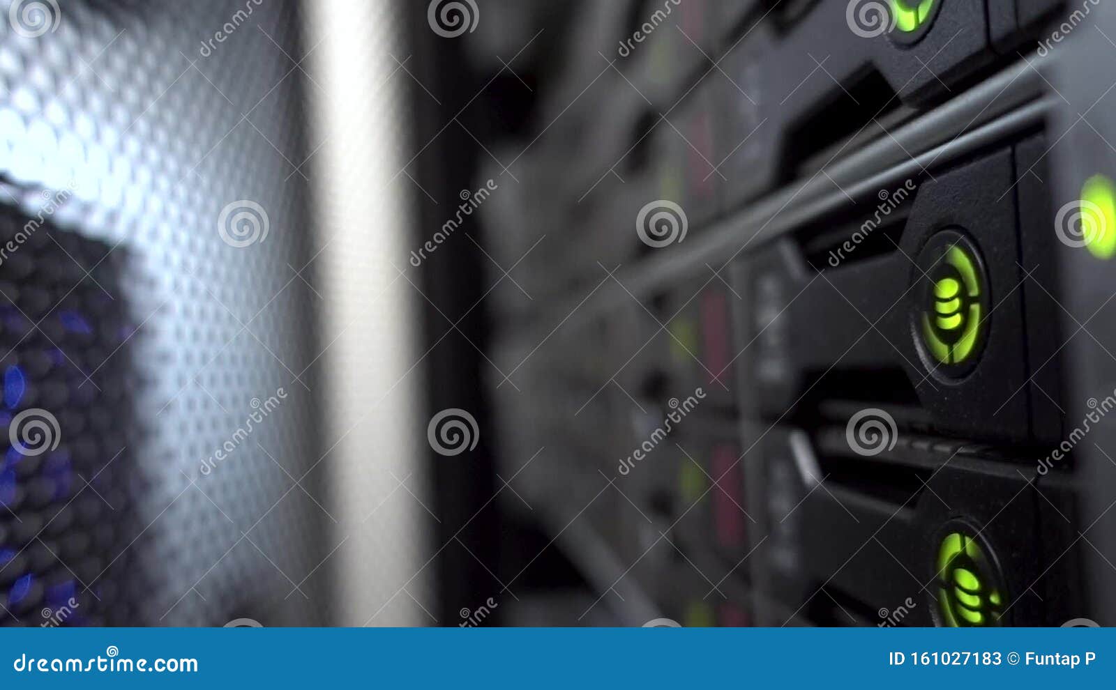 Server Rack Side View, Working Hard Drives Stock Video - Video of ...