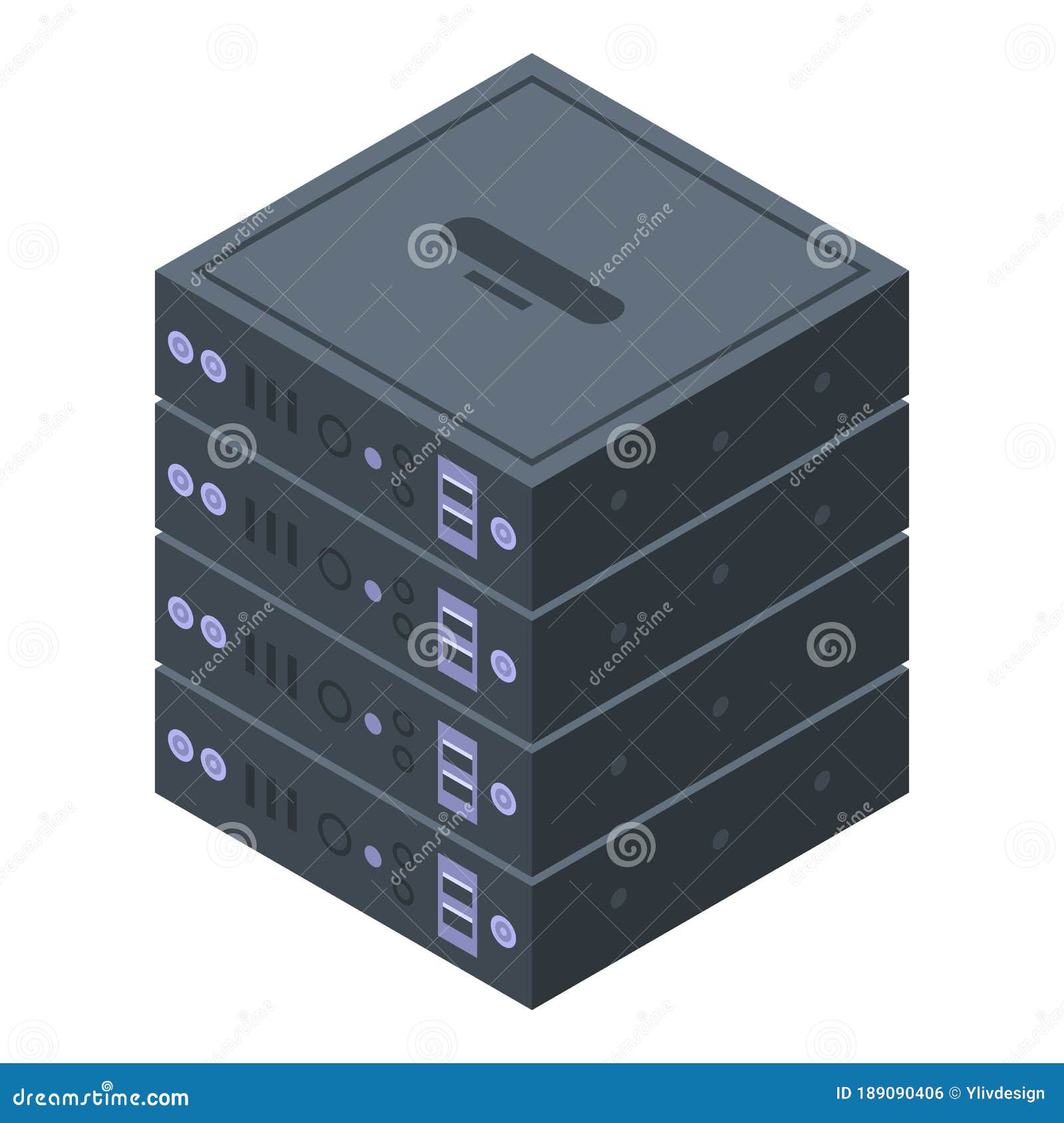 Server Rack Storage Icon, Isometric Style Stock Vector - Illustration ...