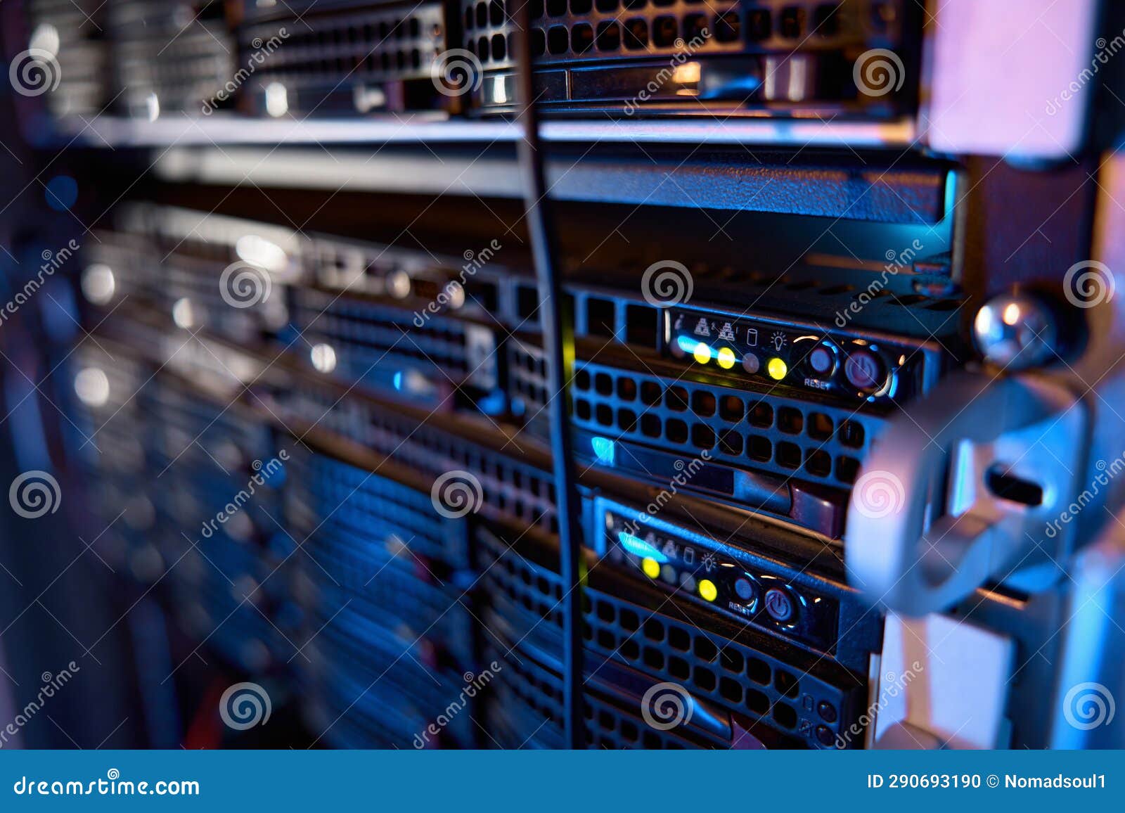 Server Rack with Supercomputer Hardware in Big Data Center Inside ...