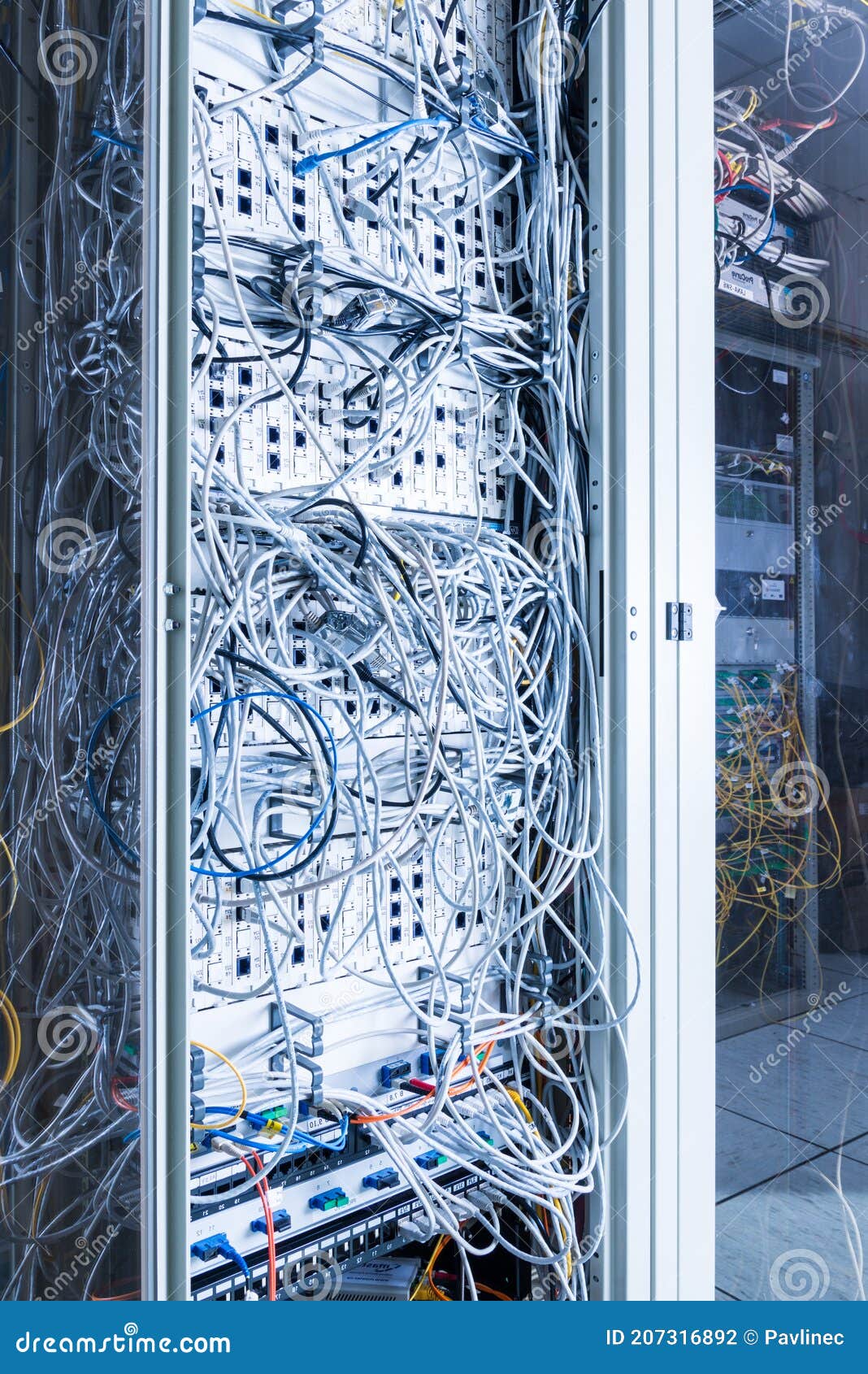 Server Rack with Switch Boards and Cables Stock Photo - Image of ...