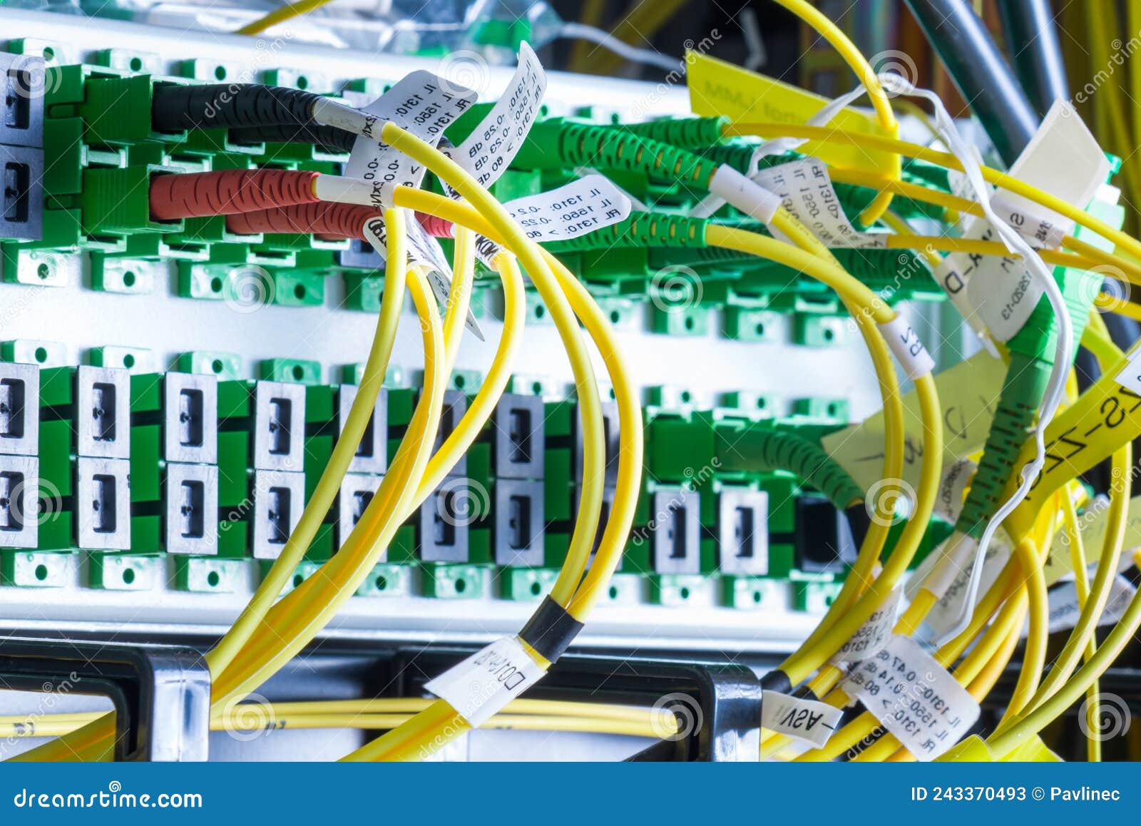 Server Rack with Switch Boards and Cables Stock Image - Image of ...