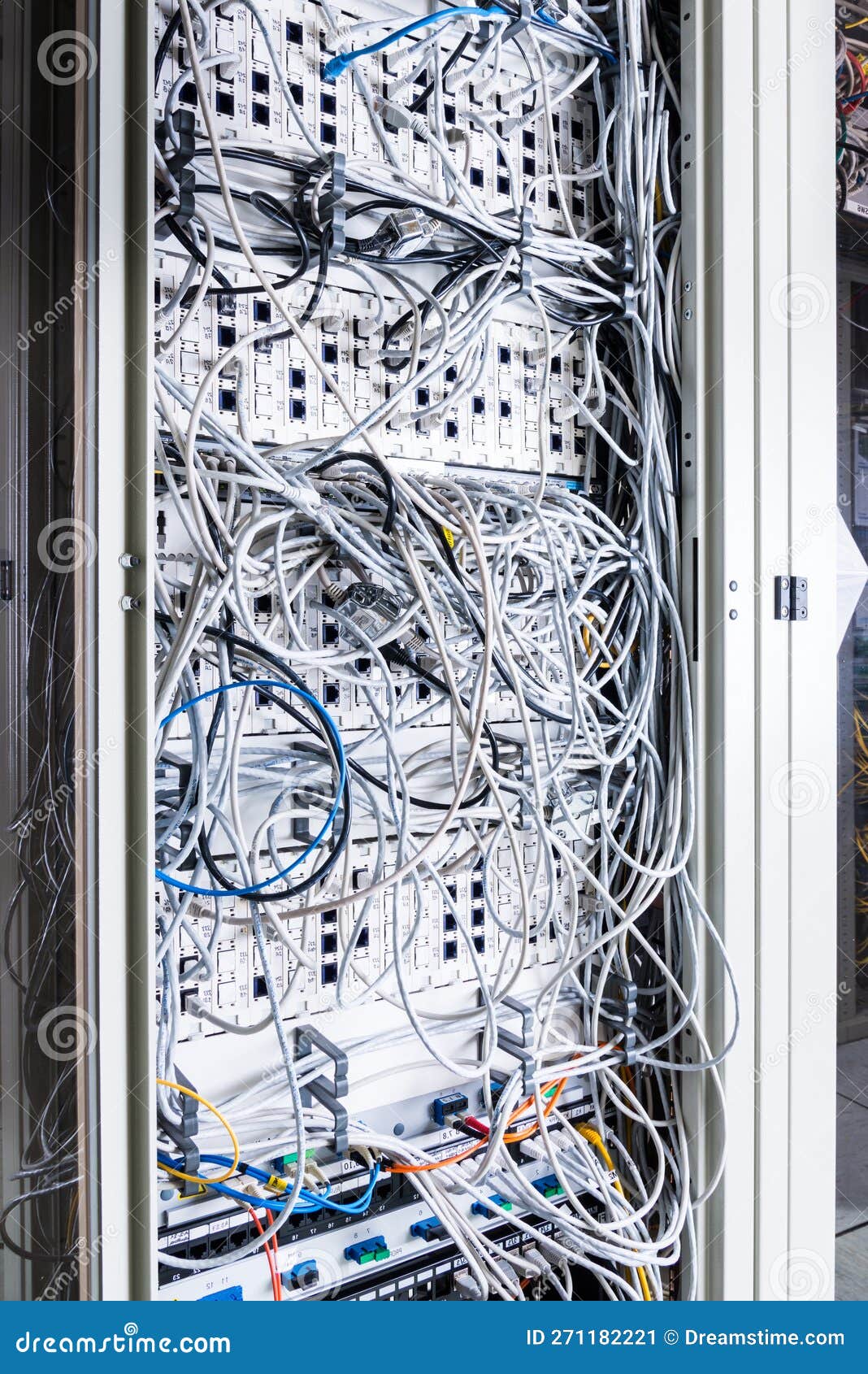 Server Rack with Switch Boards and Cables Stock Image - Image of center ...