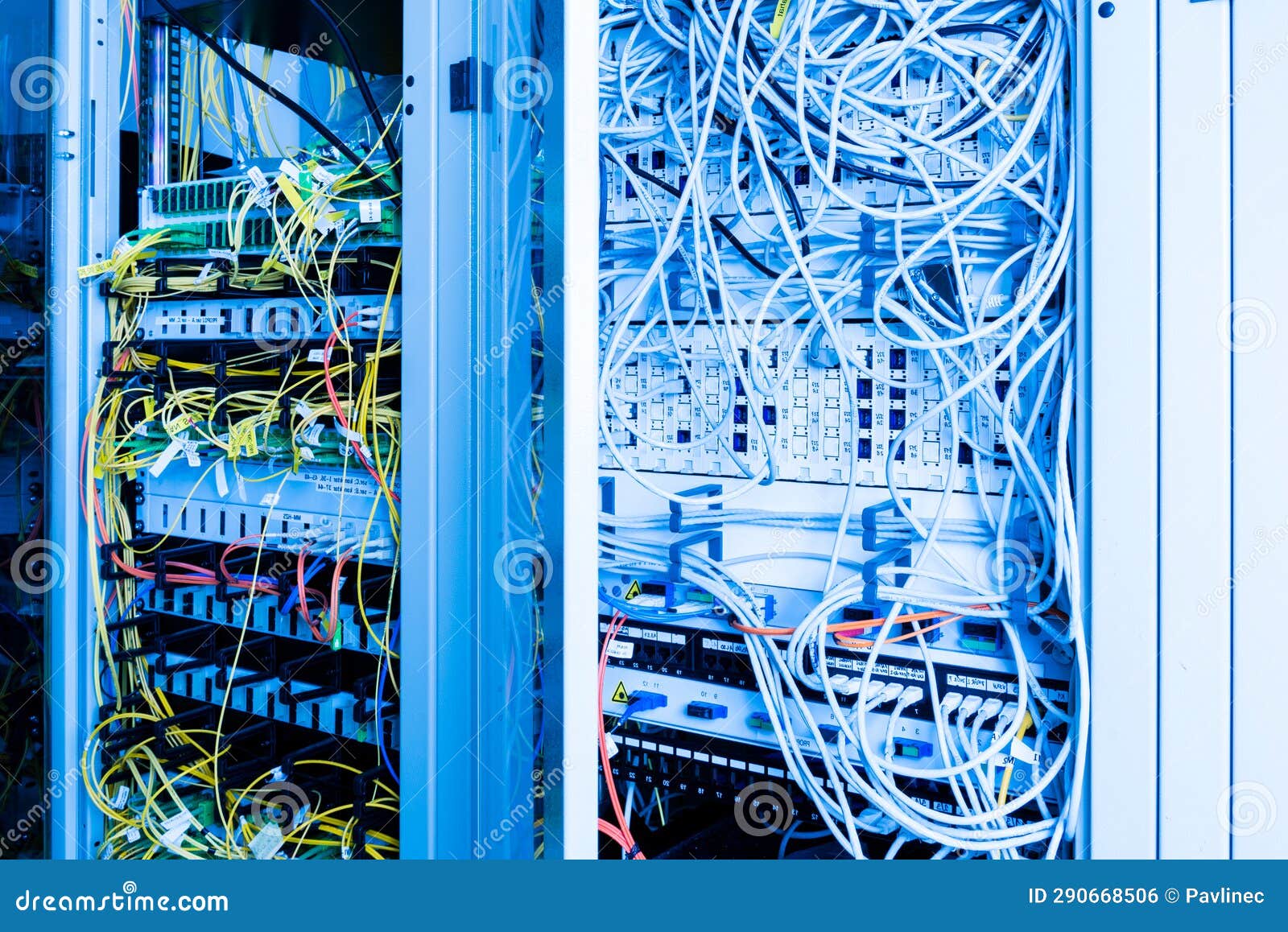 Server Rack with Switch Boards and Cables Stock Photo - Image of modern ...