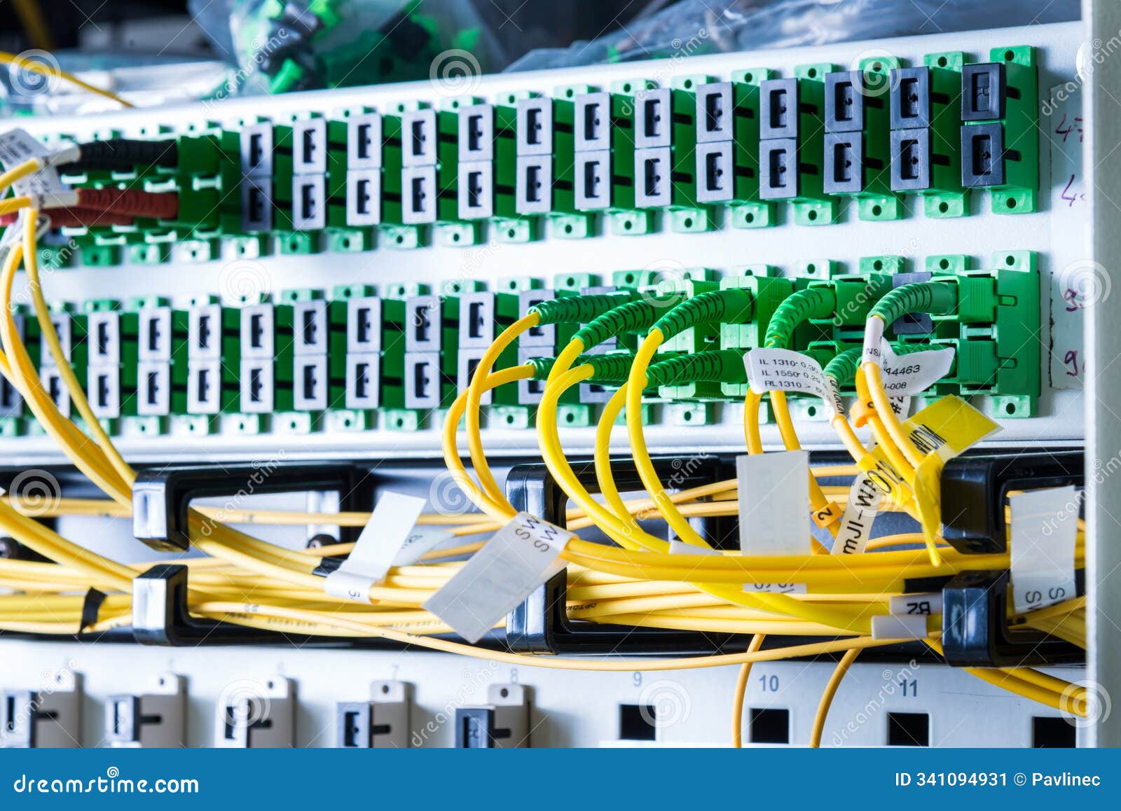 Server Rack with Switch Boards and Cables Stock Image - Image of ...