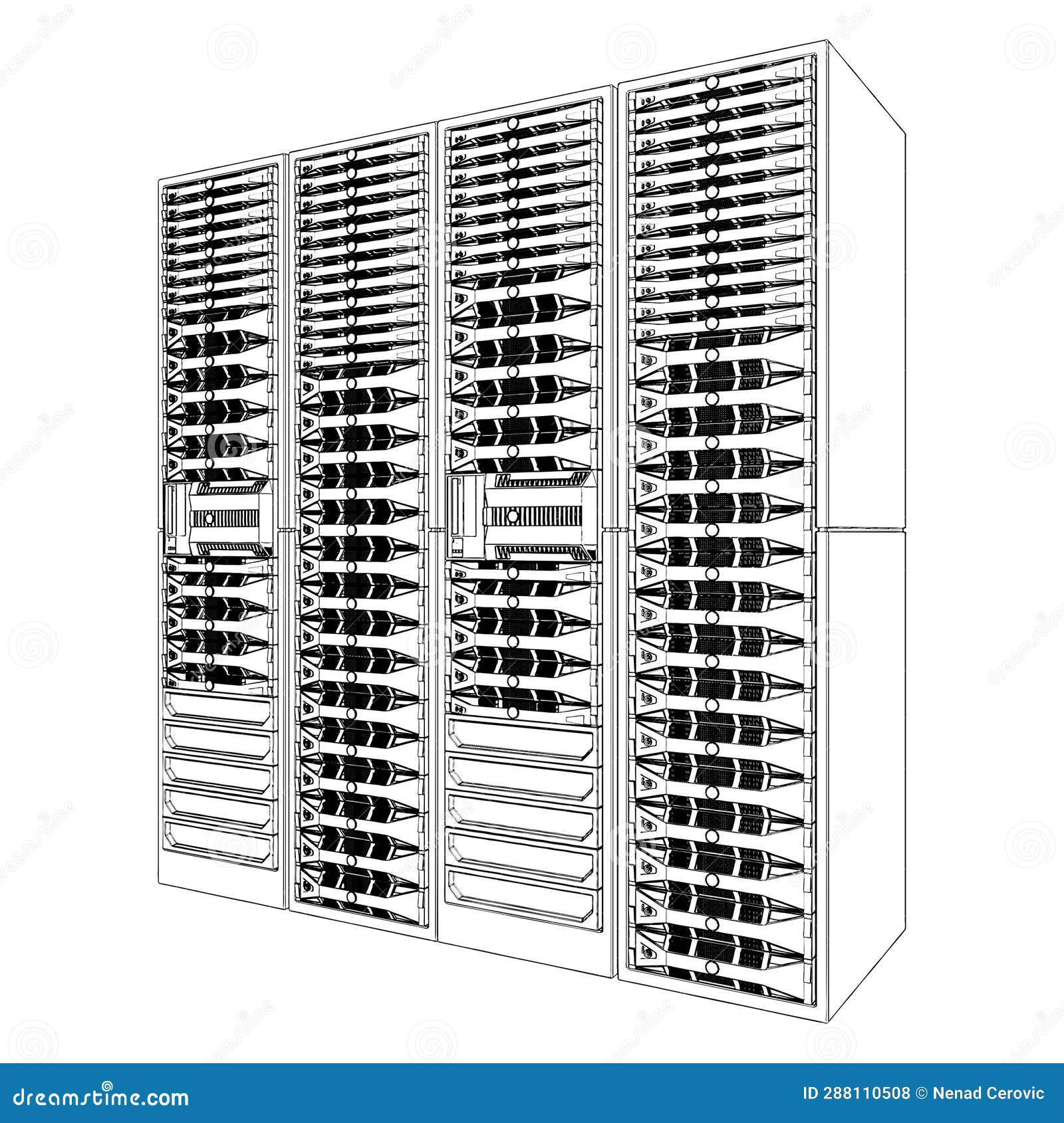 Server Rack Vector. Isolated on a White Background. a Vector ...