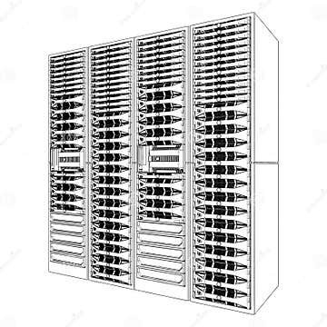Server Rack Vector. Isolated on a White Background. a Vector ...