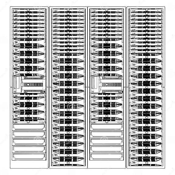 Server Rack Vector. Isolated on a White Background. a Vector ...