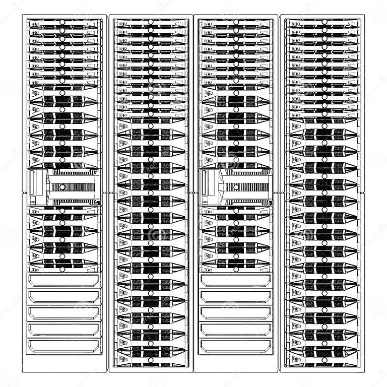 Server Rack Vector. Isolated on a White Background. a Vector ...