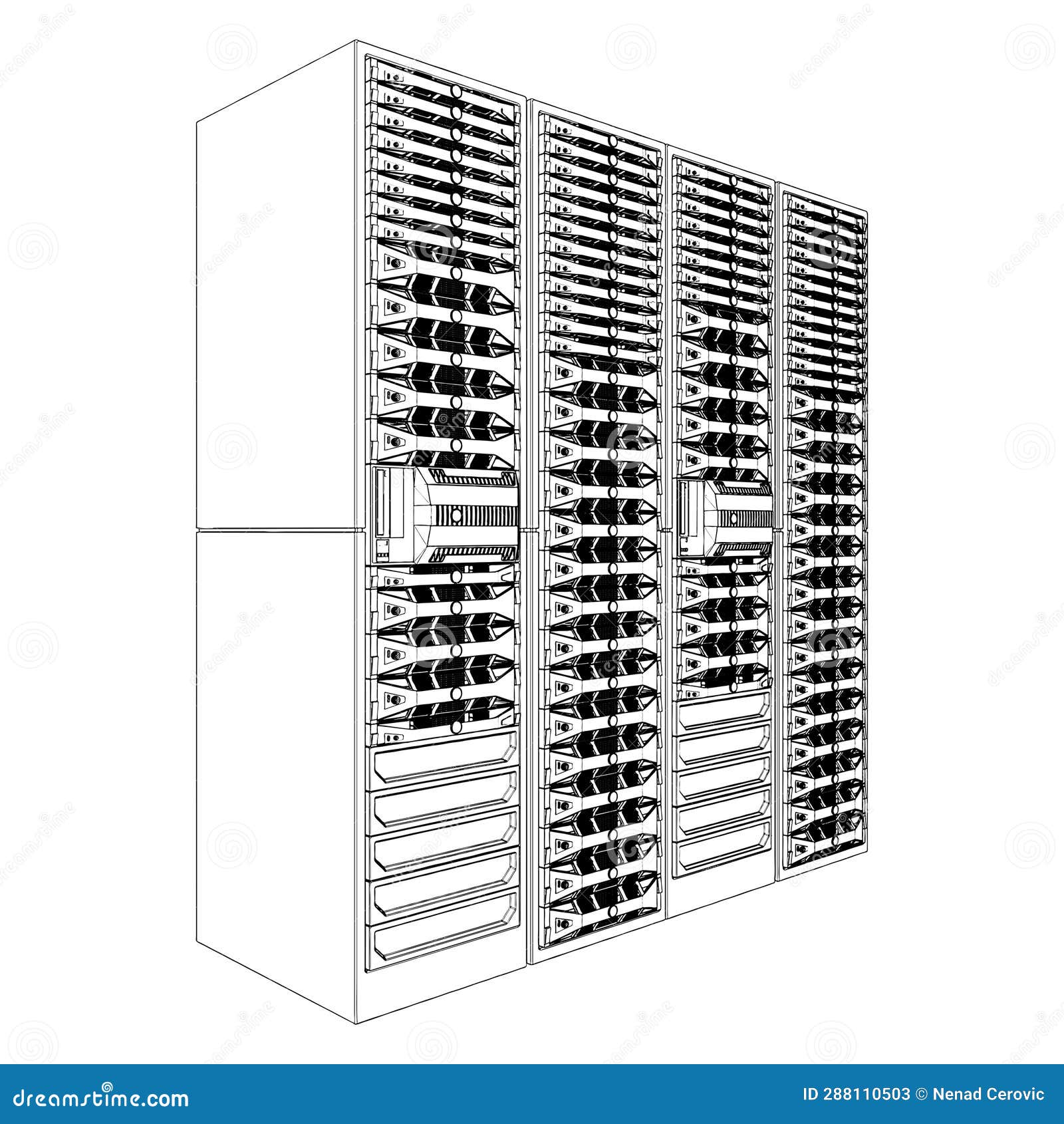 Server Rack Vector. Isolated on a White Background. a Vector ...
