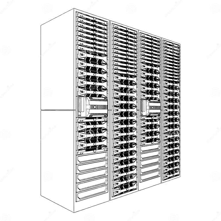 Server Rack Vector. Isolated on a White Background. a Vector ...