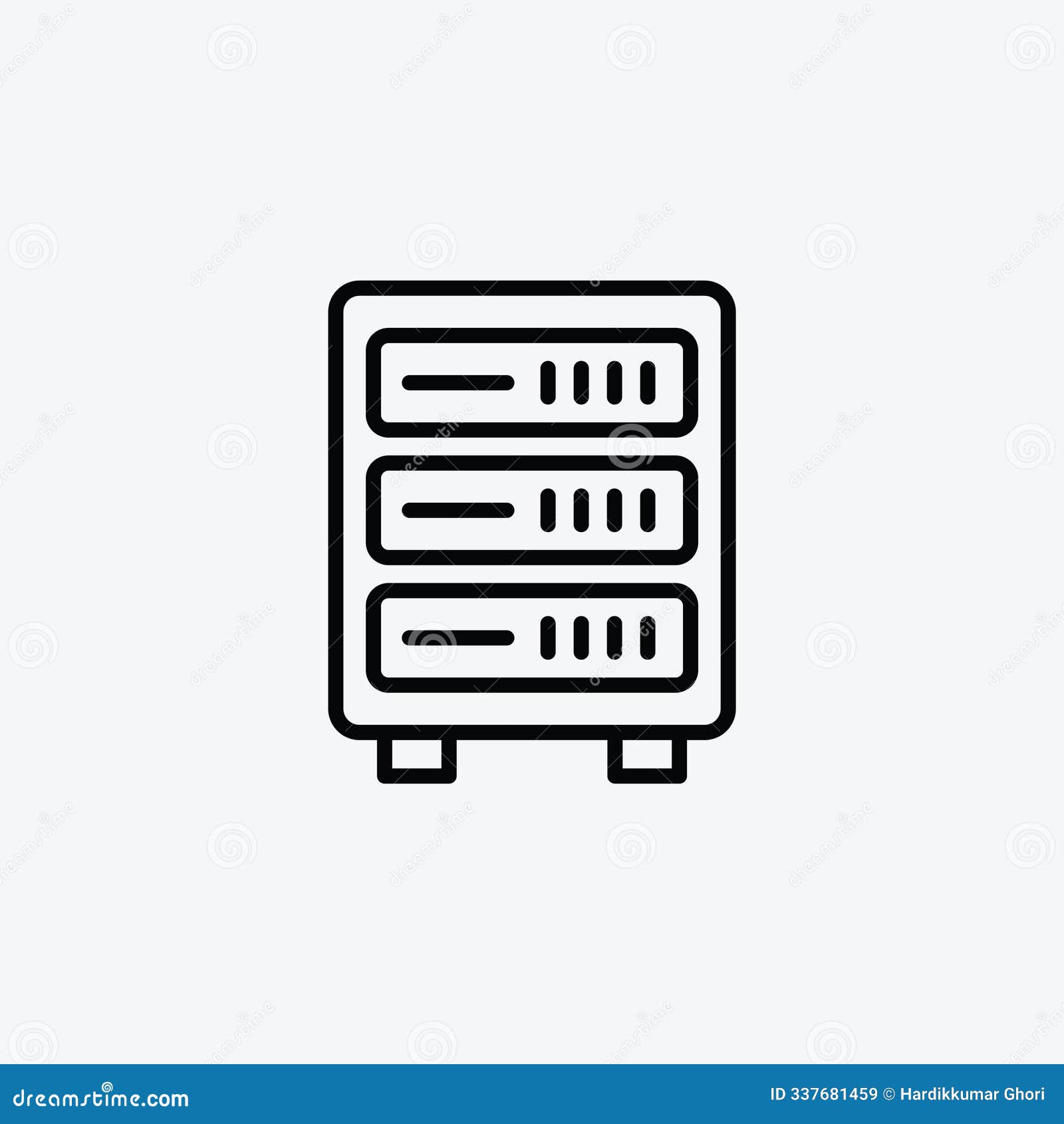 Server Rackline in Thin Line Black Color. Flat Simple Vector Symbols ...