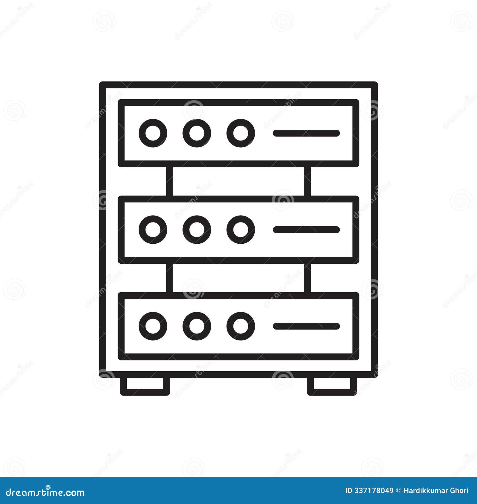 Server Rackline in Thin Line Black Color. Flat Simple Vector Symbols ...