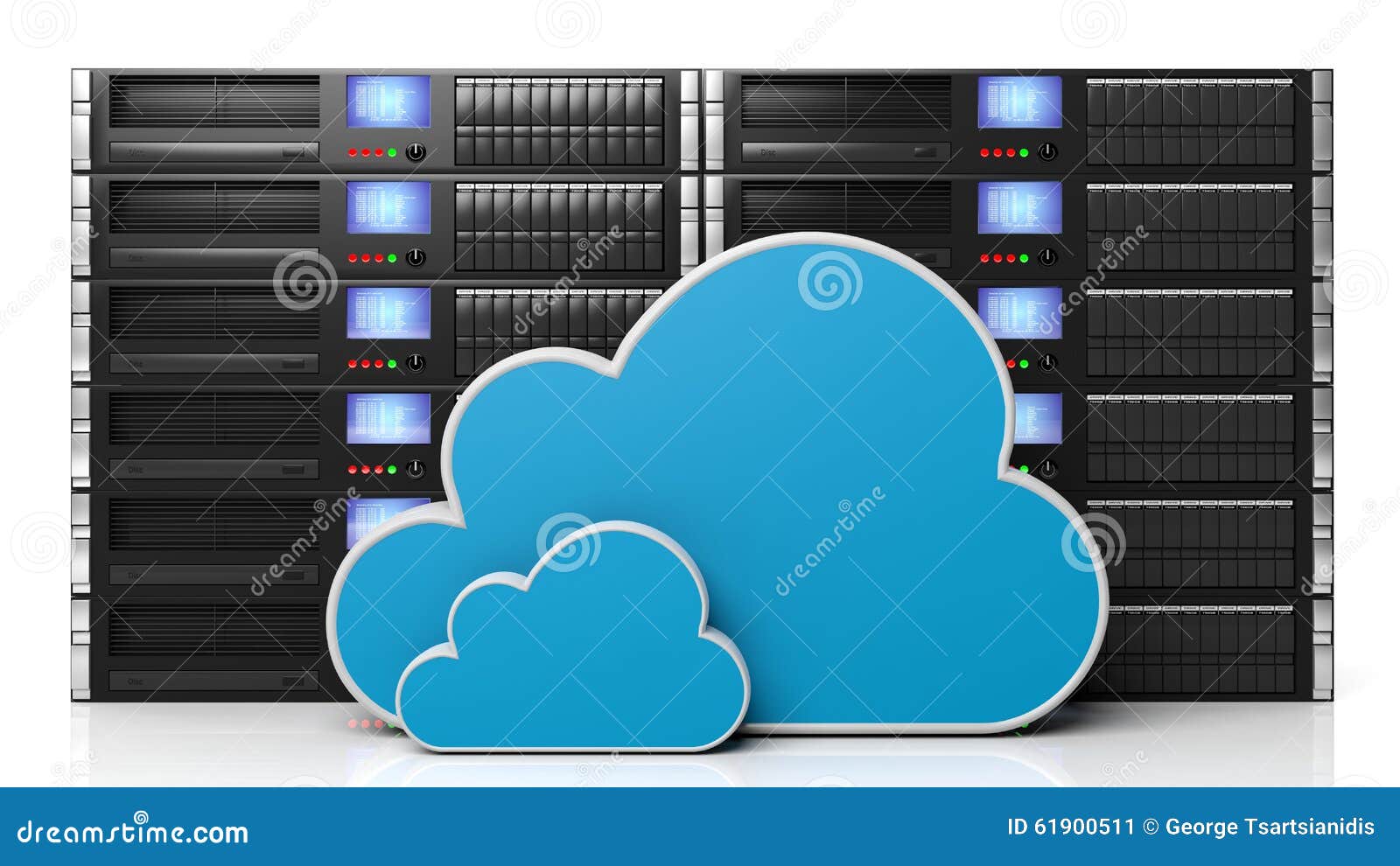 Server Racks In Abstract Technology Background Royalty-Free Cartoon ...