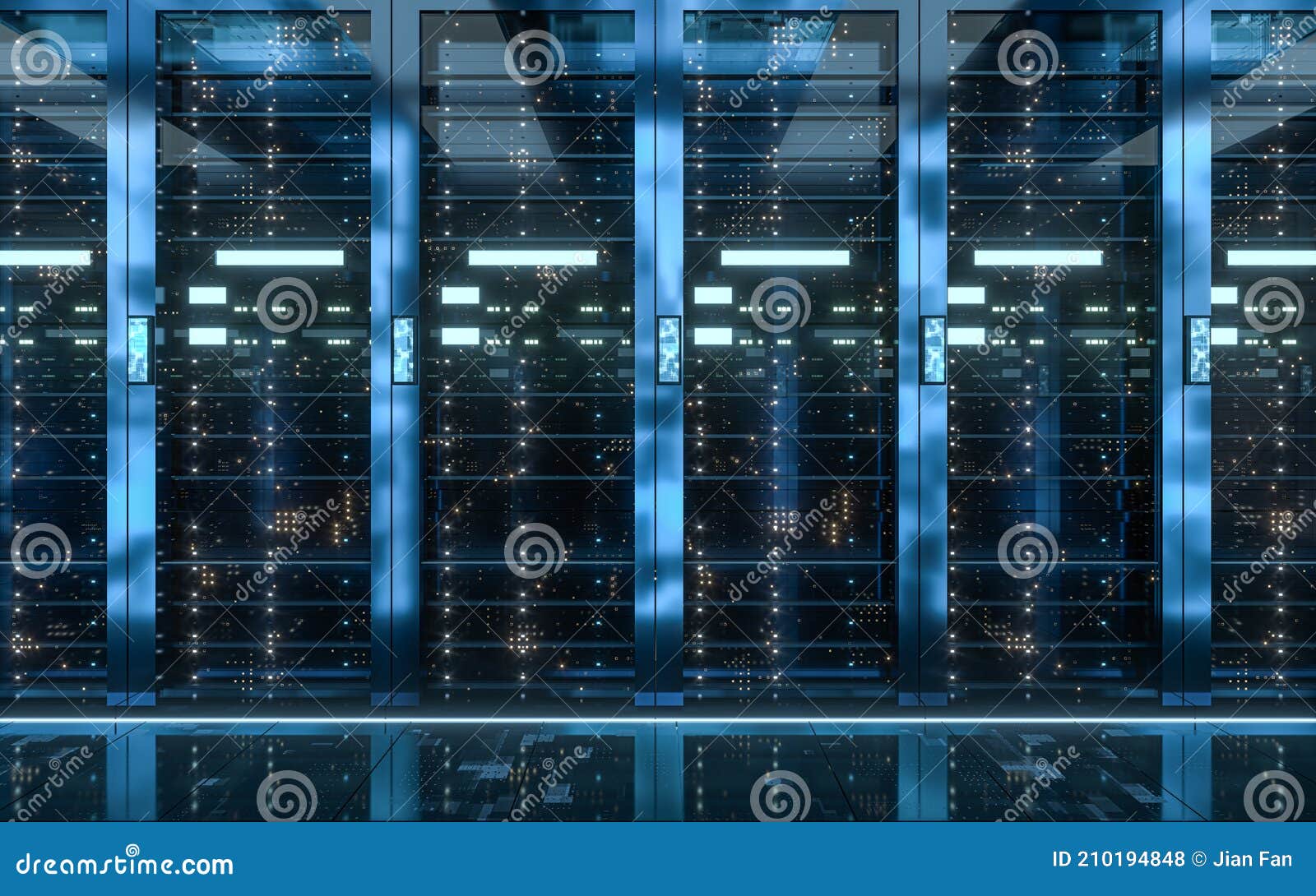 Server Racks in Computer Network Security Server Room Data Center, 3d ...