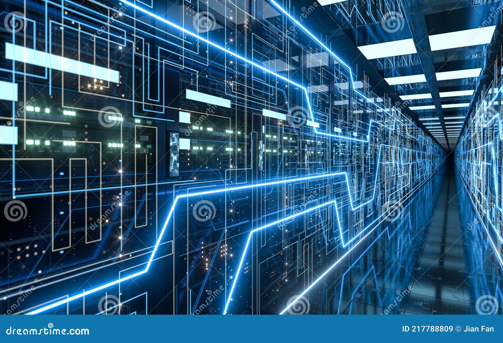 Server Racks in Computer Network Security Server Room Data Center, 3d ...