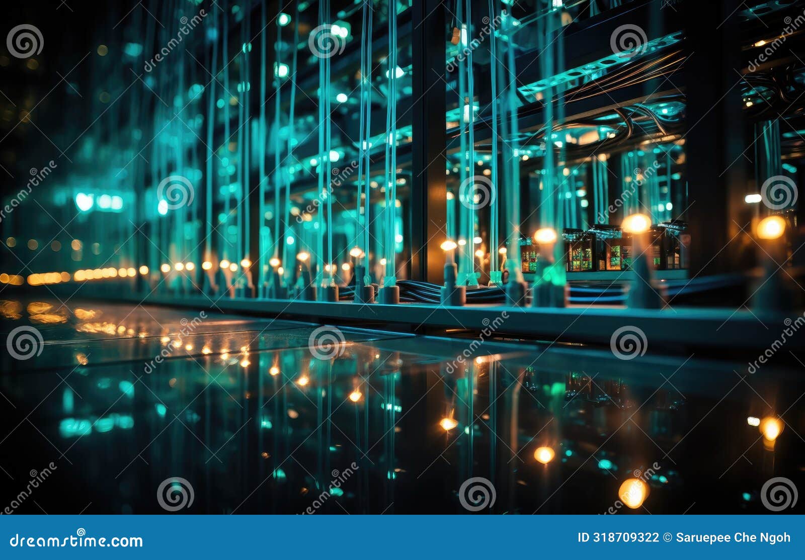 Server Racks in Computer Network Security Server Room Data Center Dark ...