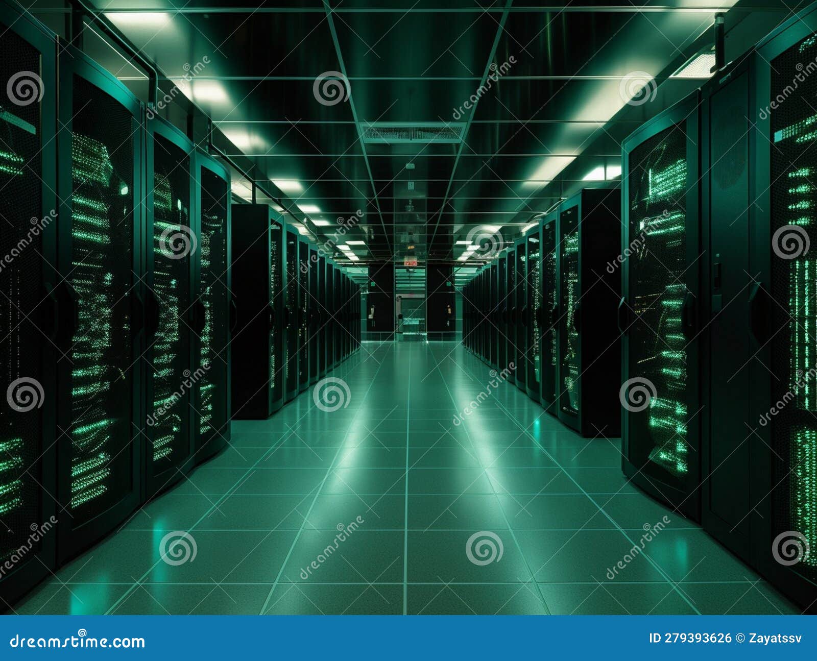 Server Racks in Computer Network Security Server Room Data Center. AI Generative Stock ...