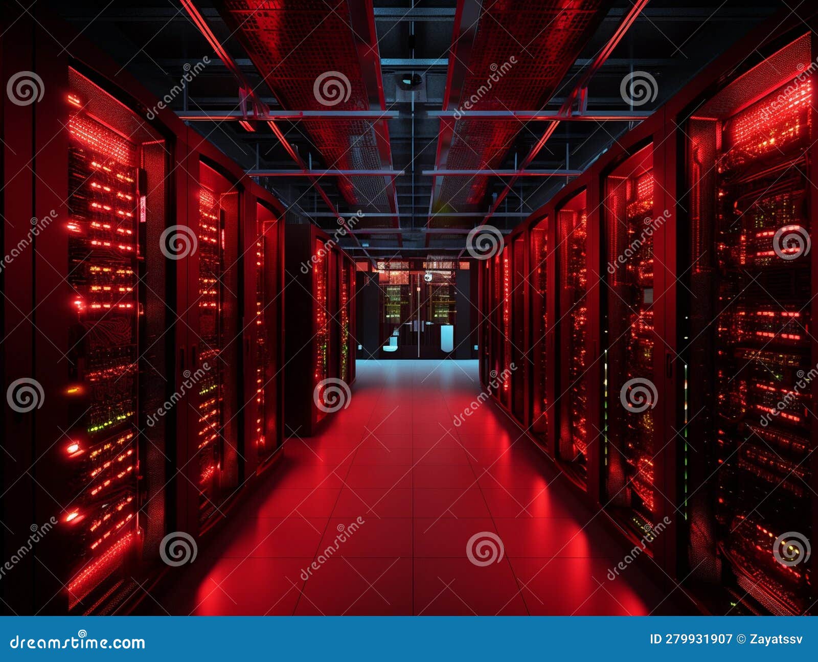Server Racks in Computer Network Security Server Room Data Center. AI Generative Stock ...