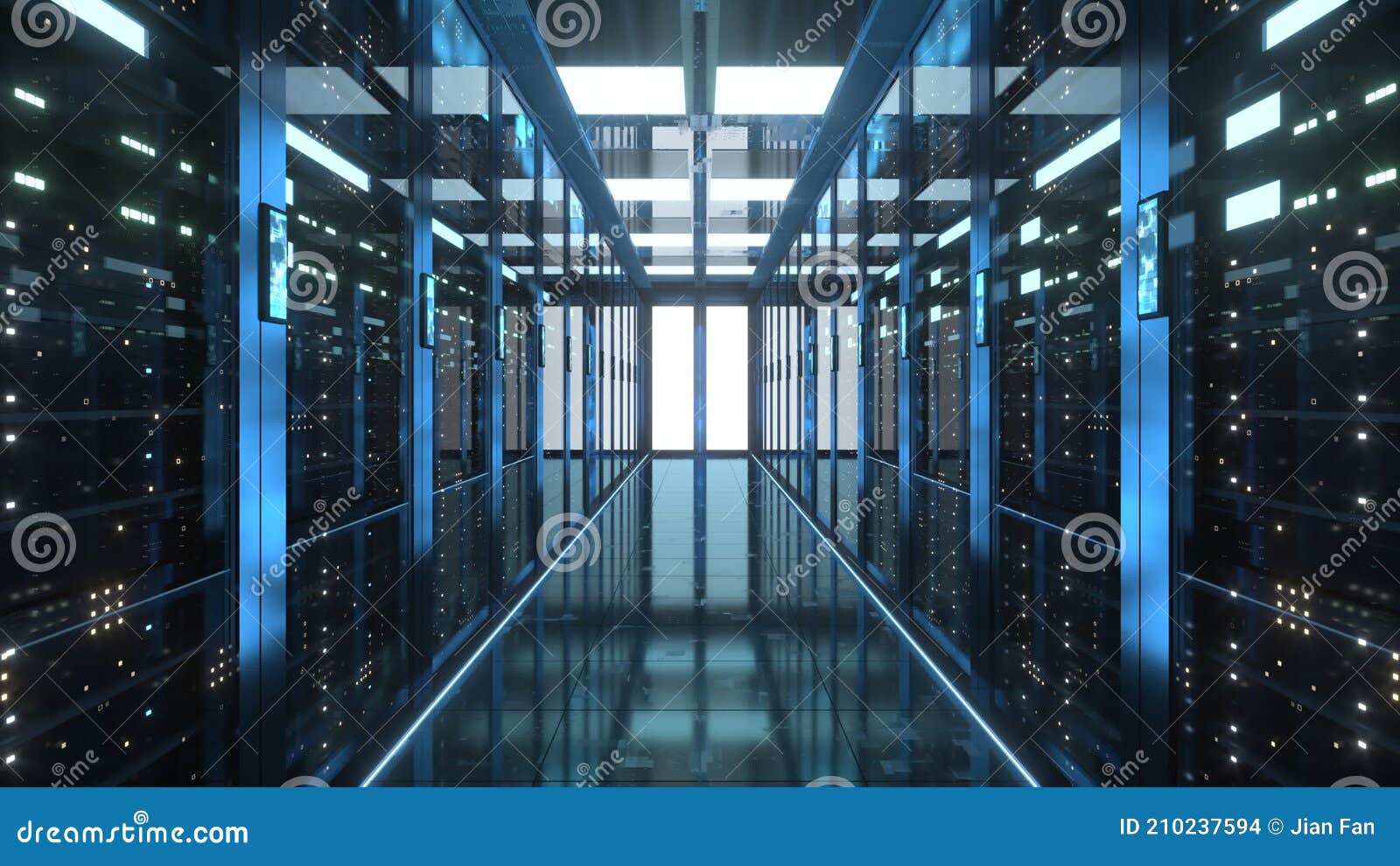 Server Racks in Computer Network Security Server Room Data Center, 3d ...