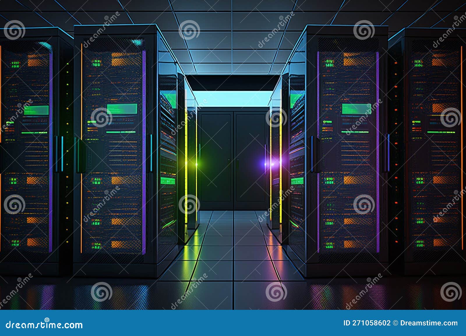 Server Racks in Computer Network Security Server Room Data Center ...