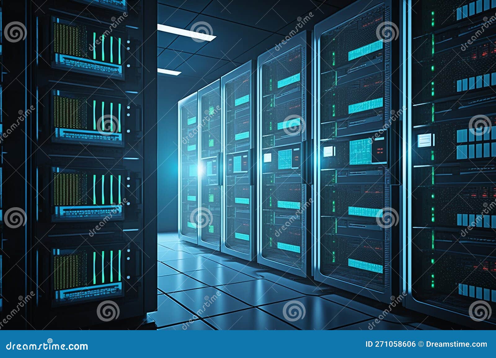 Server Racks in Computer Network Security Server Room Data Center ...