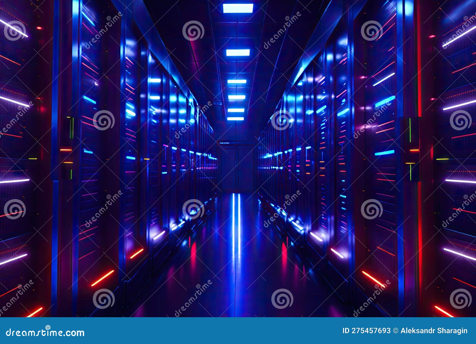 Server Racks In Computer Network Security Server Room Data Center Generative Ai Stock