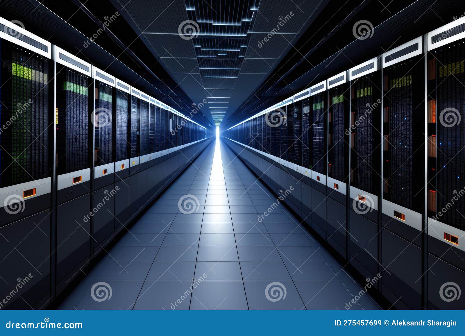 Server Racks In Computer Network Security Server Room Data Center Generative Ai Stock
