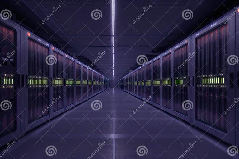 Server Racks In Computer Network Security Server Room Data Center Generative Ai Stock