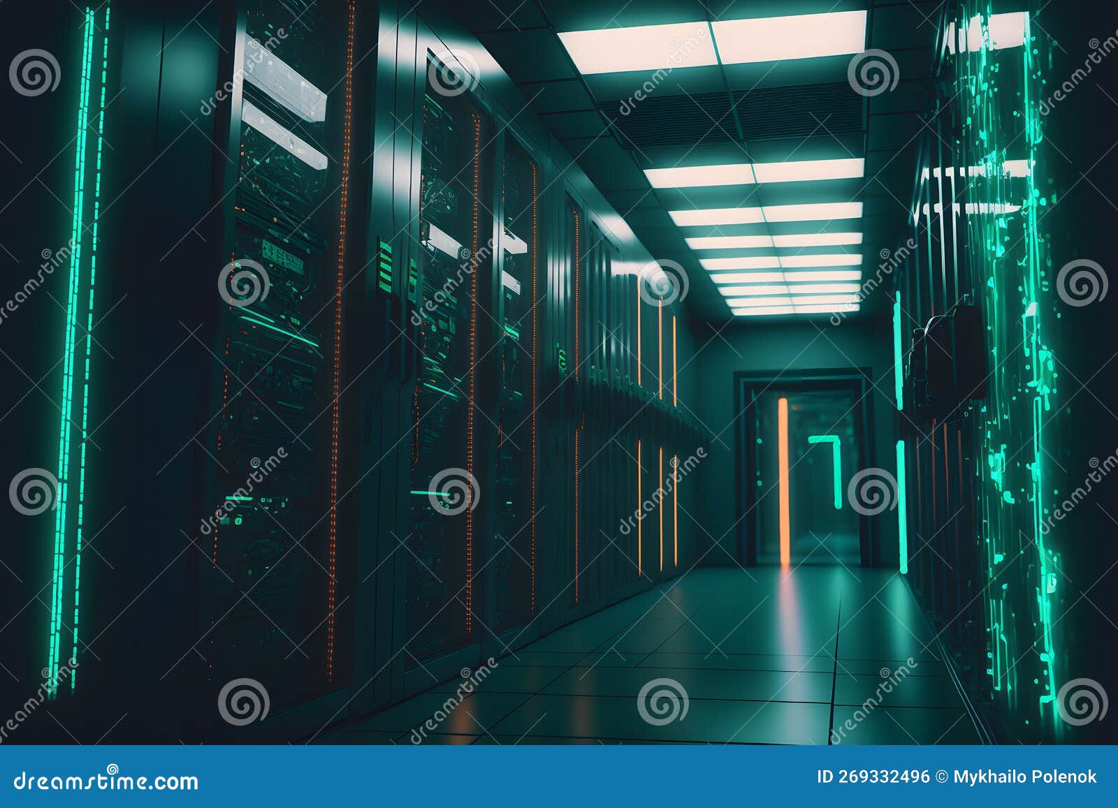 Server Racks in Computer Network Security Server Room Data Center ...