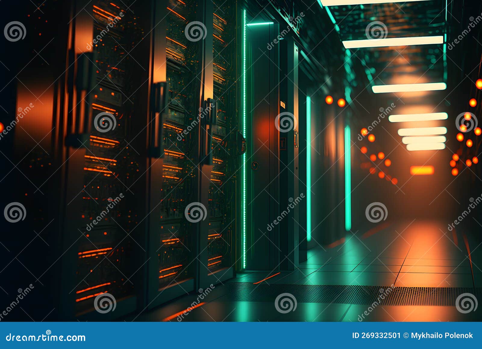 Server Racks in Computer Network Security Server Room Data Center ...