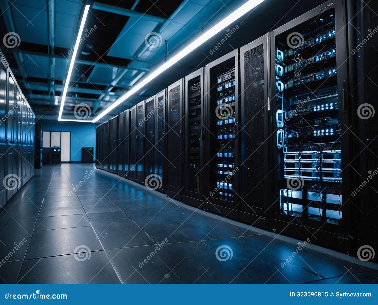 Server Racks in Computer Network Security Server Room Data Center ...