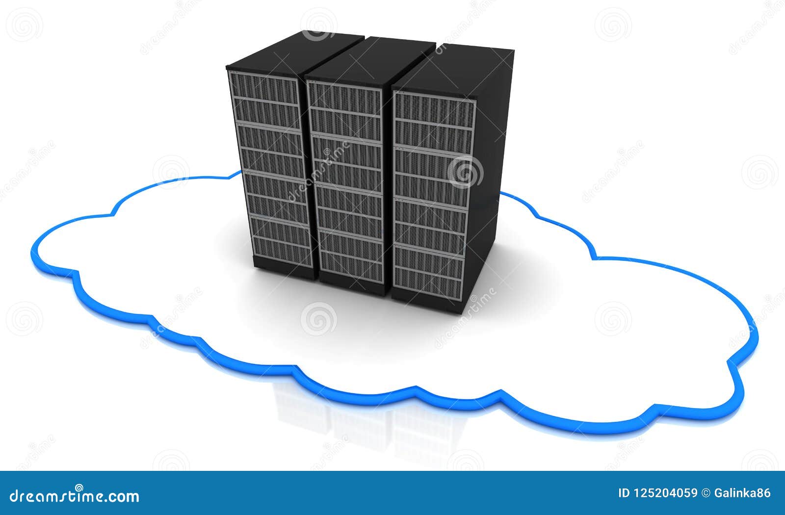 Server Racks with Computing Clouds. Storage Concept Stock Illustration ...