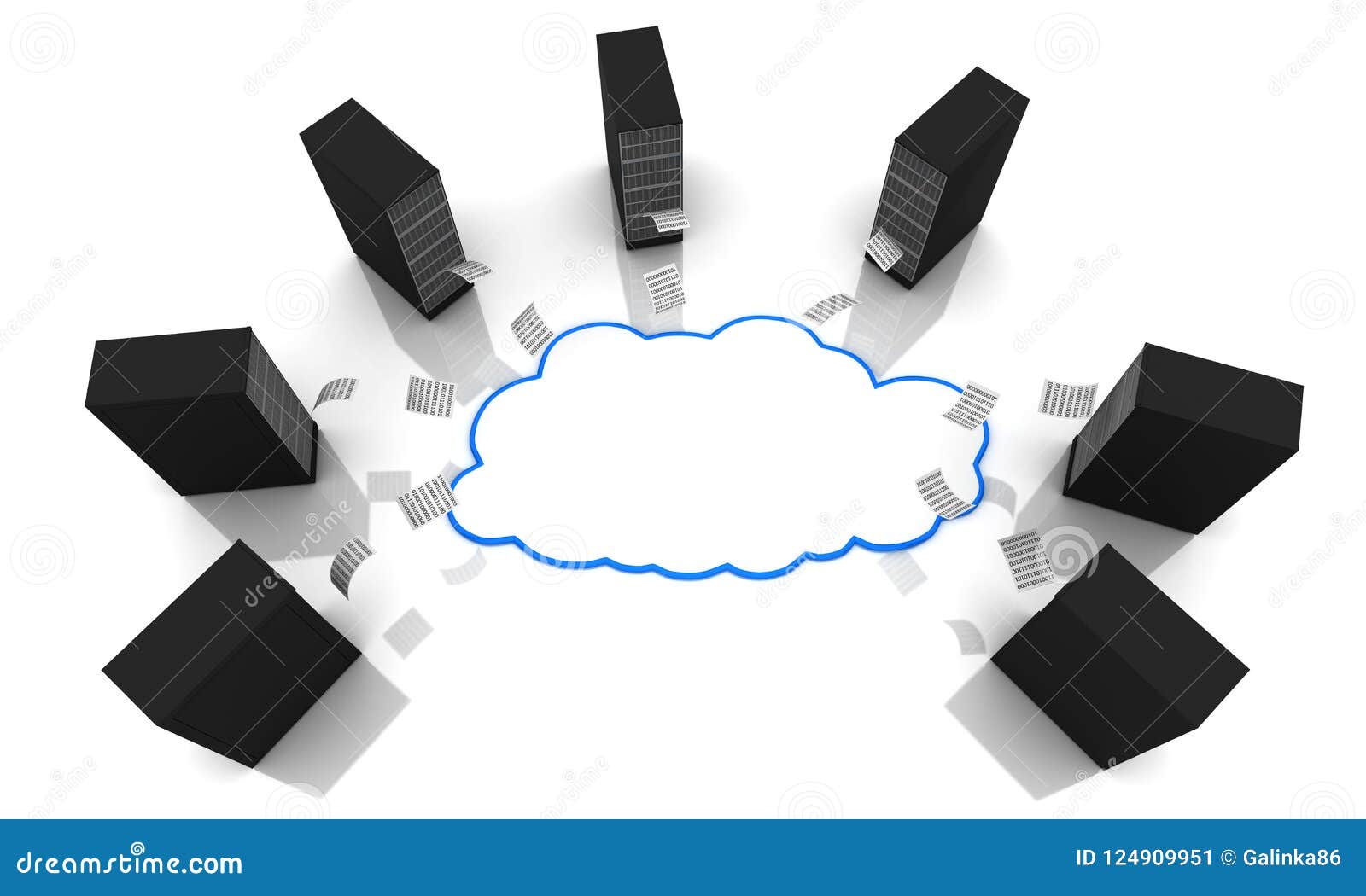 Server Racks with Computing Clouds. Storage Concept Stock Illustration ...