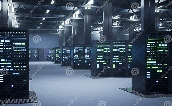 Server Racks Control Network Resources Stock Illustration ...
