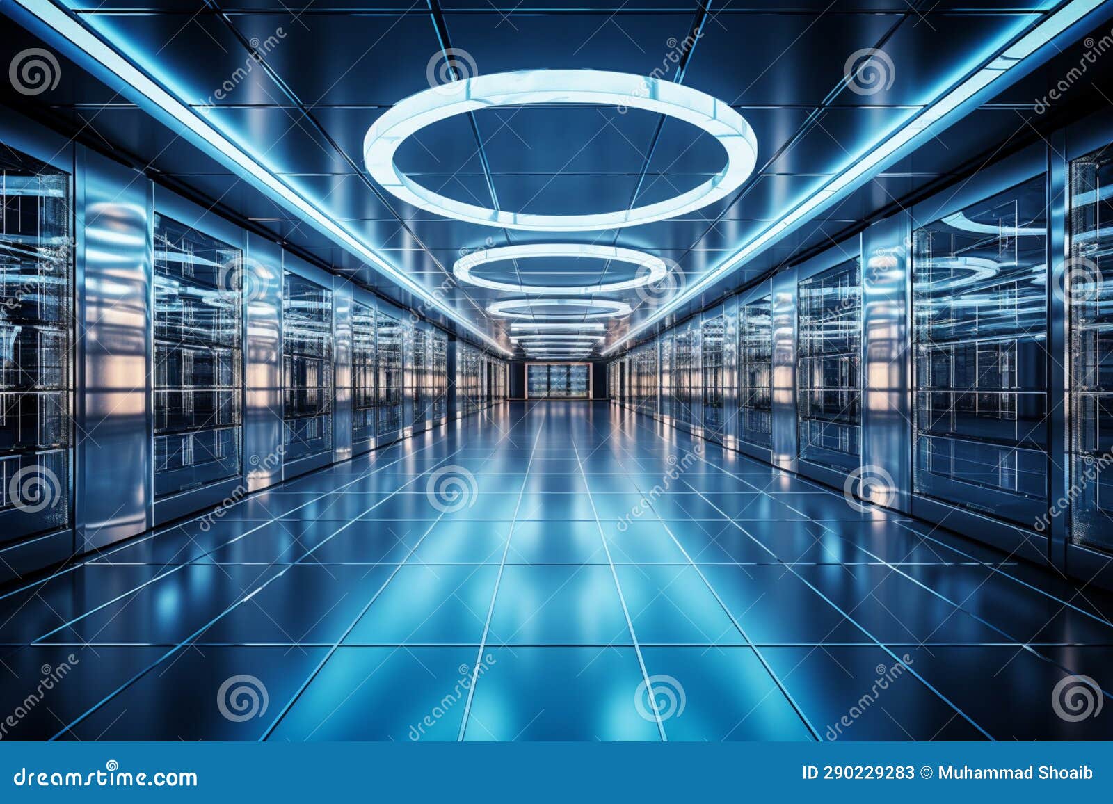 Server Racks in a Data Center Highlight the Concept of Big Data and ...