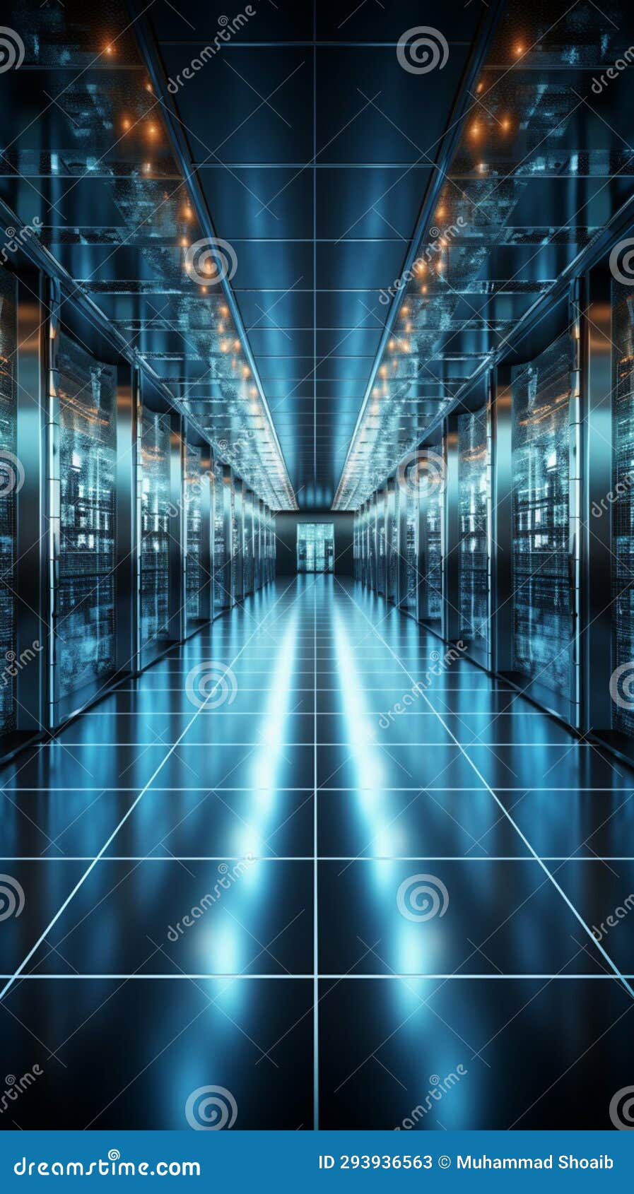 Server Racks in a Data Center Highlight the Concept of Big Data and ...