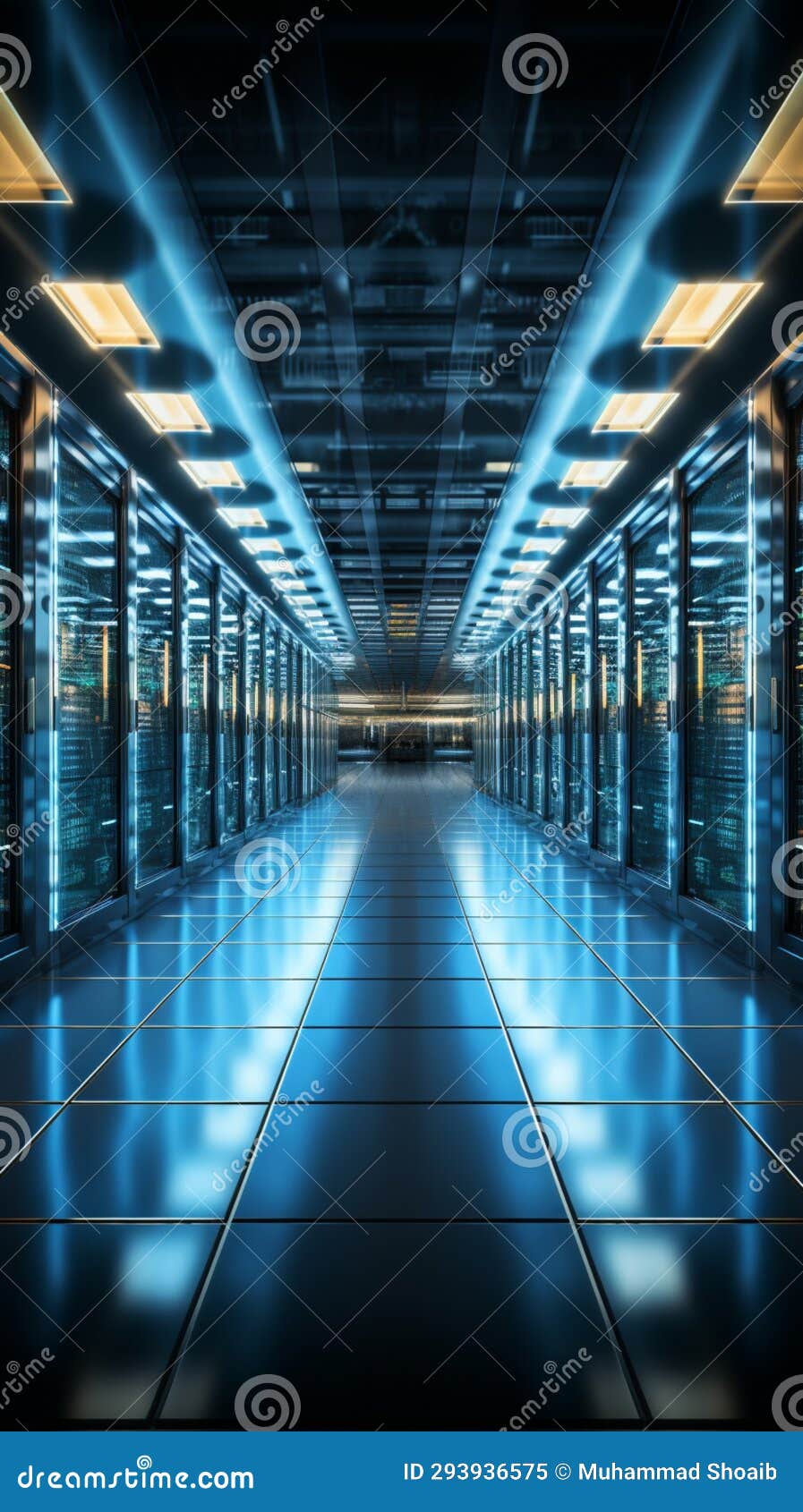 Server Racks in a Data Center Highlight the Concept of Big Data and ...