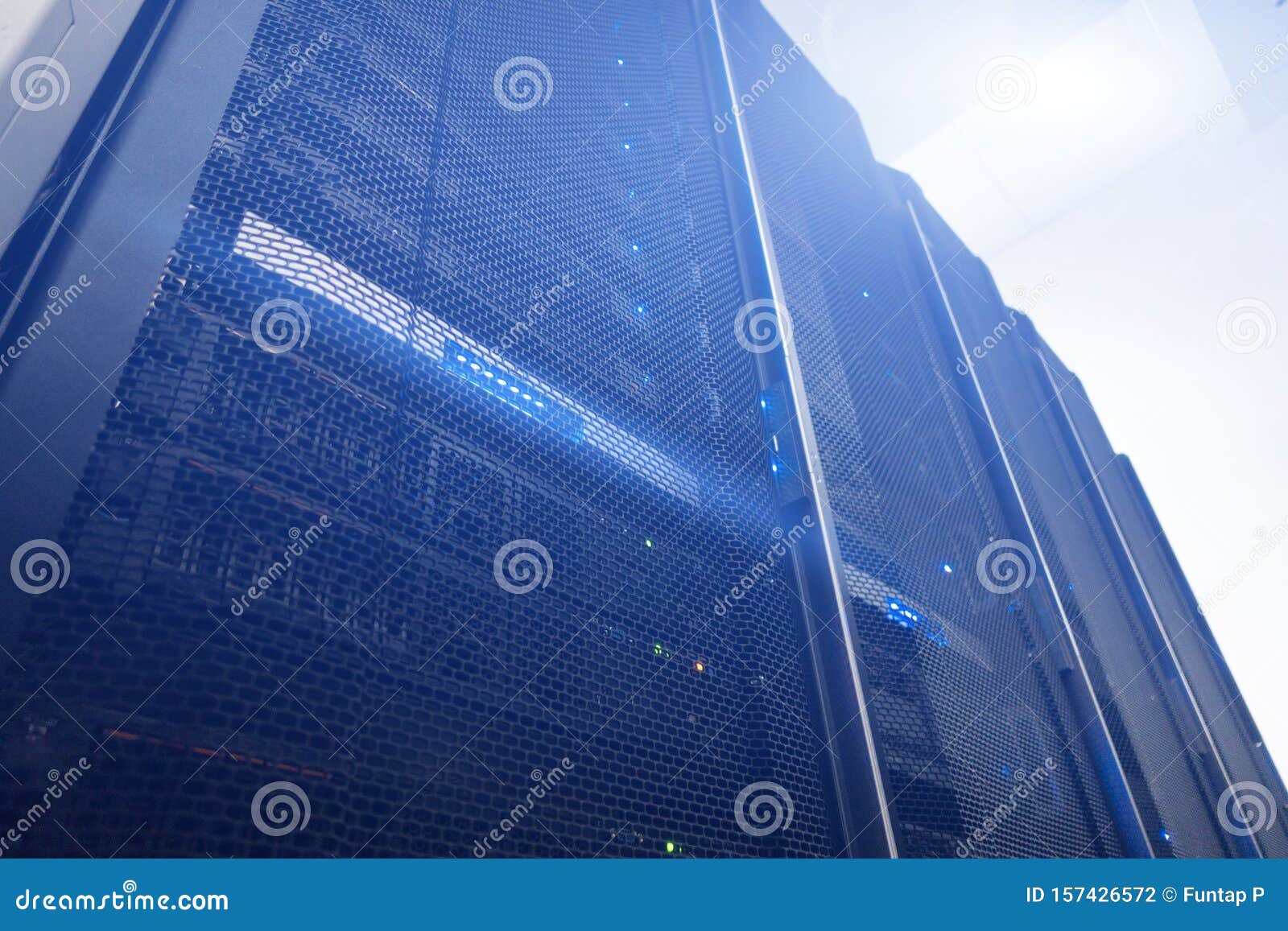 Server Racks in Empty Secure Computer Data Centre Stock Photo - Image ...