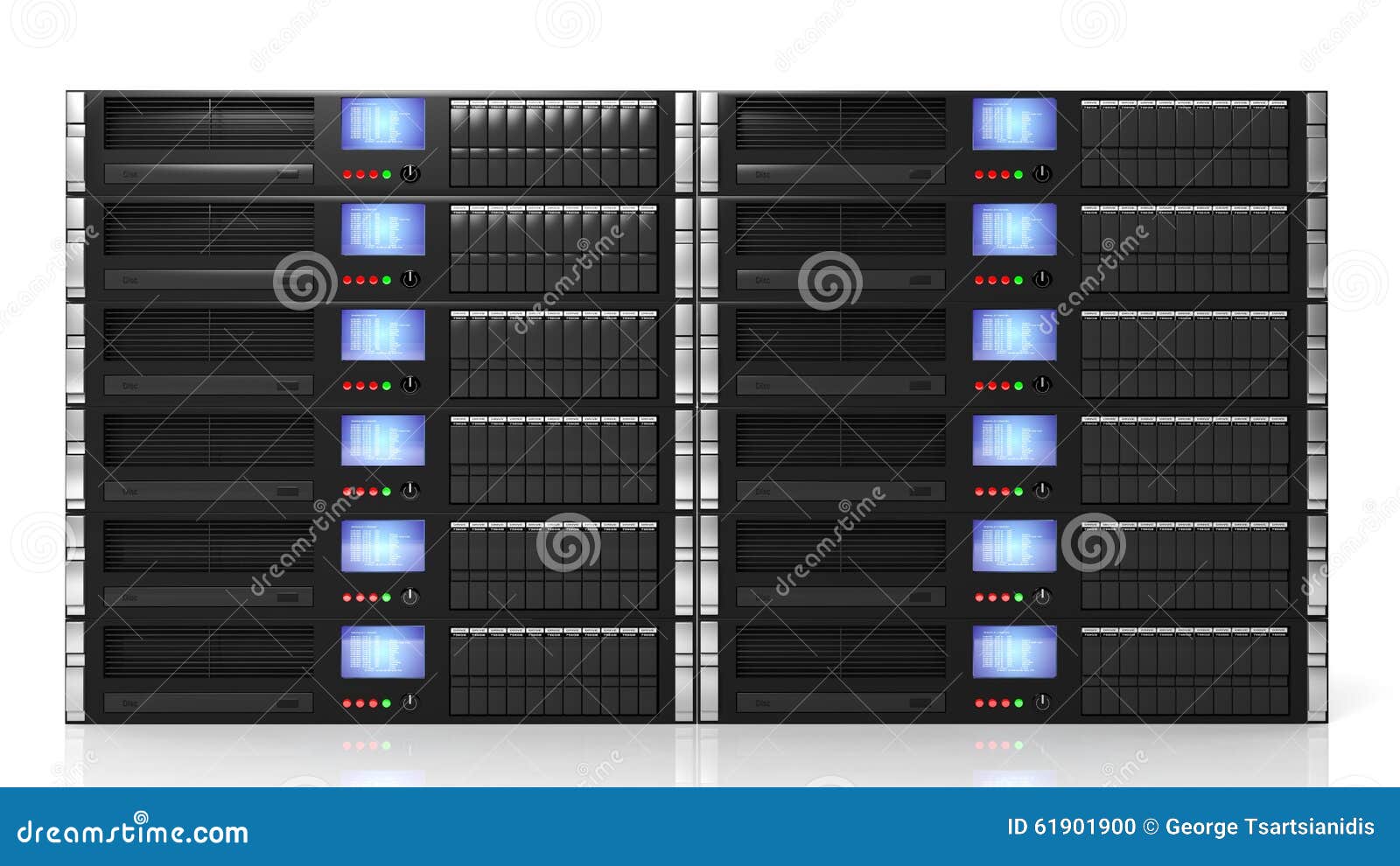 Server racks stock illustration. Illustration of cloud - 61901900