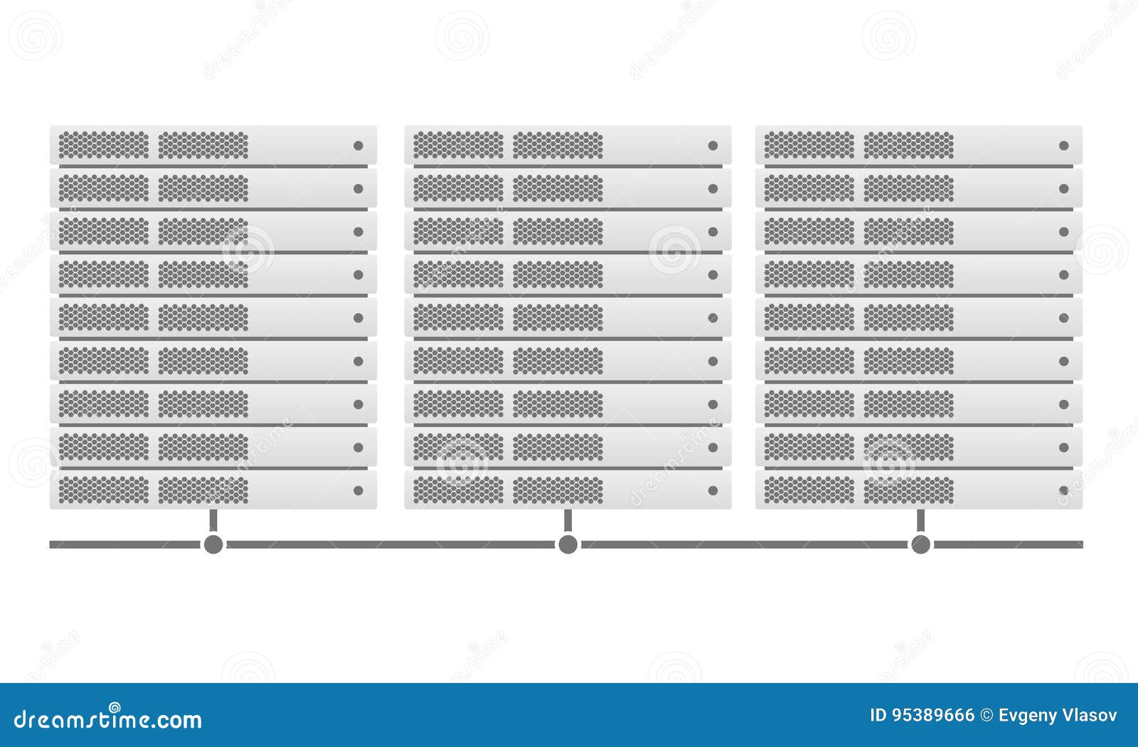 Server Racks Joined by a Link. Material Design. Grey Stock Vector ...
