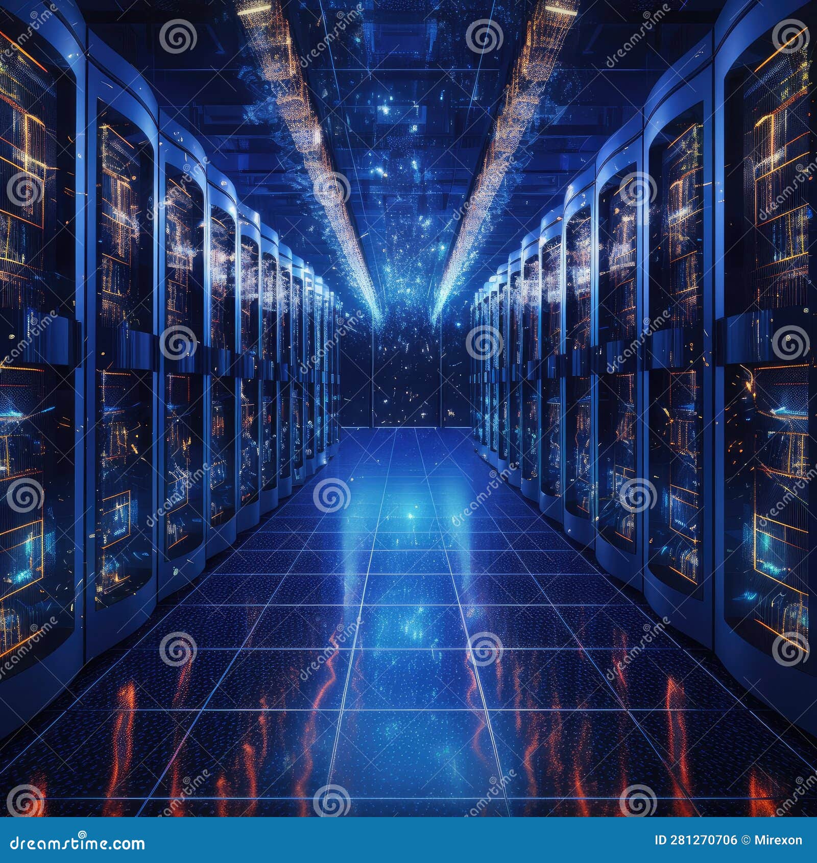 Server Racks in a Server Room Data Center. AI Generation Stock ...