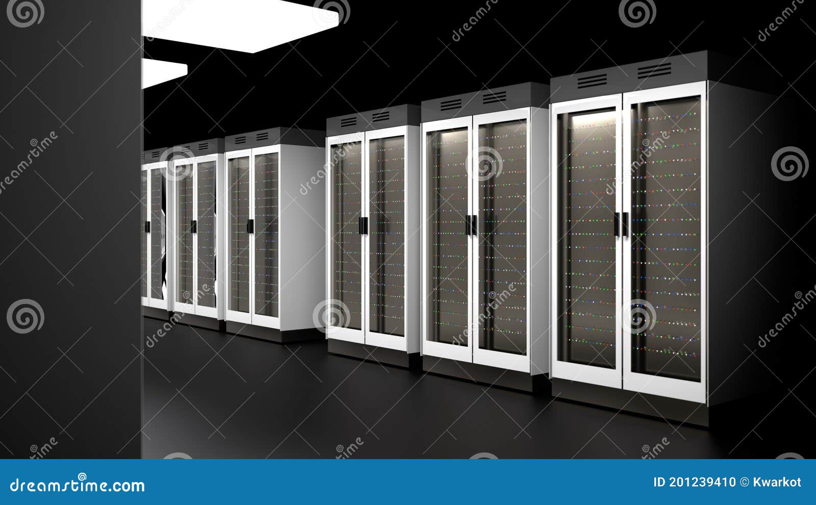 Server Room Data Center. Backup, Mining, Hosting, Mainframe, Farm and Computer Rack with Storage ...