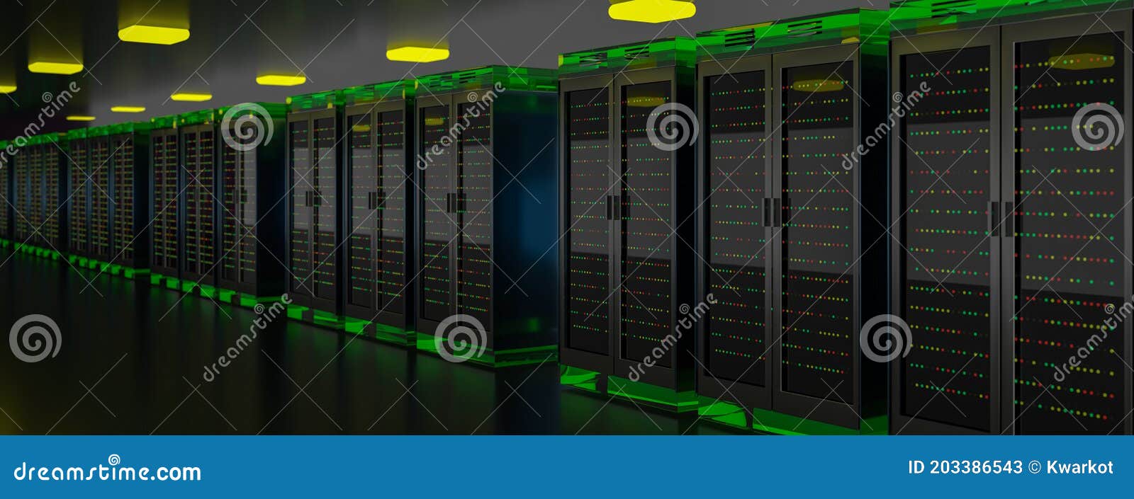 Server Room Data Center Backup Mining Hosting Mainframe Farm And Computer Rack With Storage