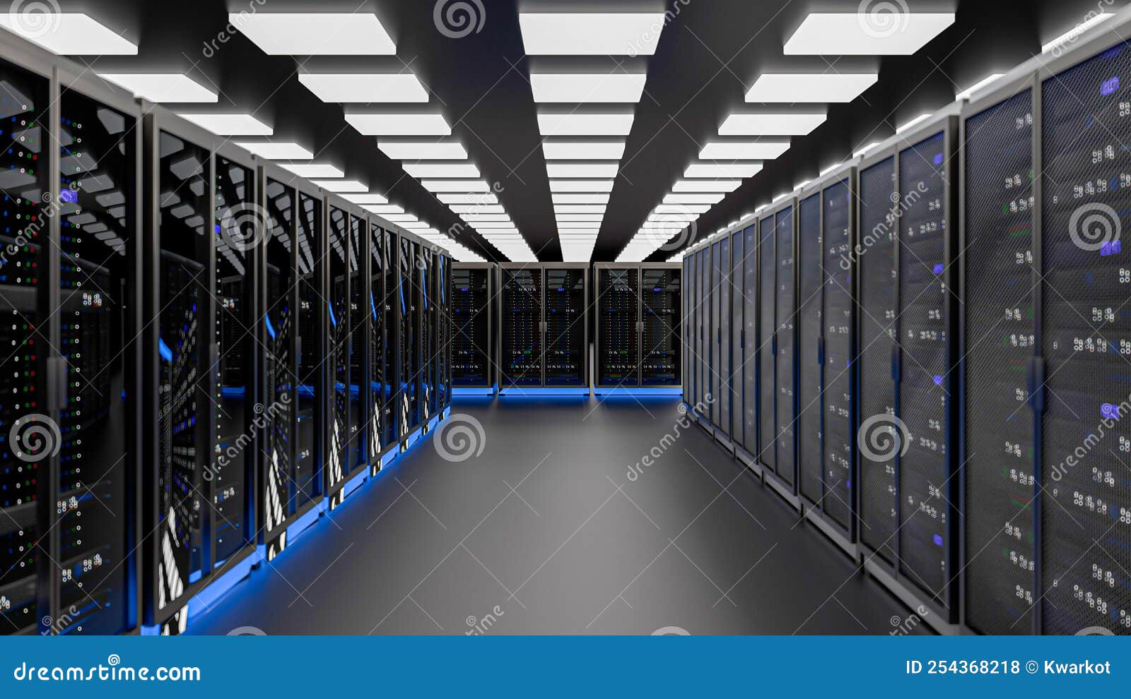 Server Room Data Center. Backup, Mining, Hosting, Mainframe, Farm and Computer Rack with Storage ...