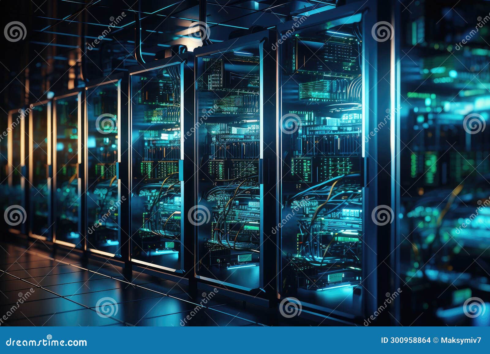 Server Racks in Server Room Data Center Stock Photo - Image of support ...
