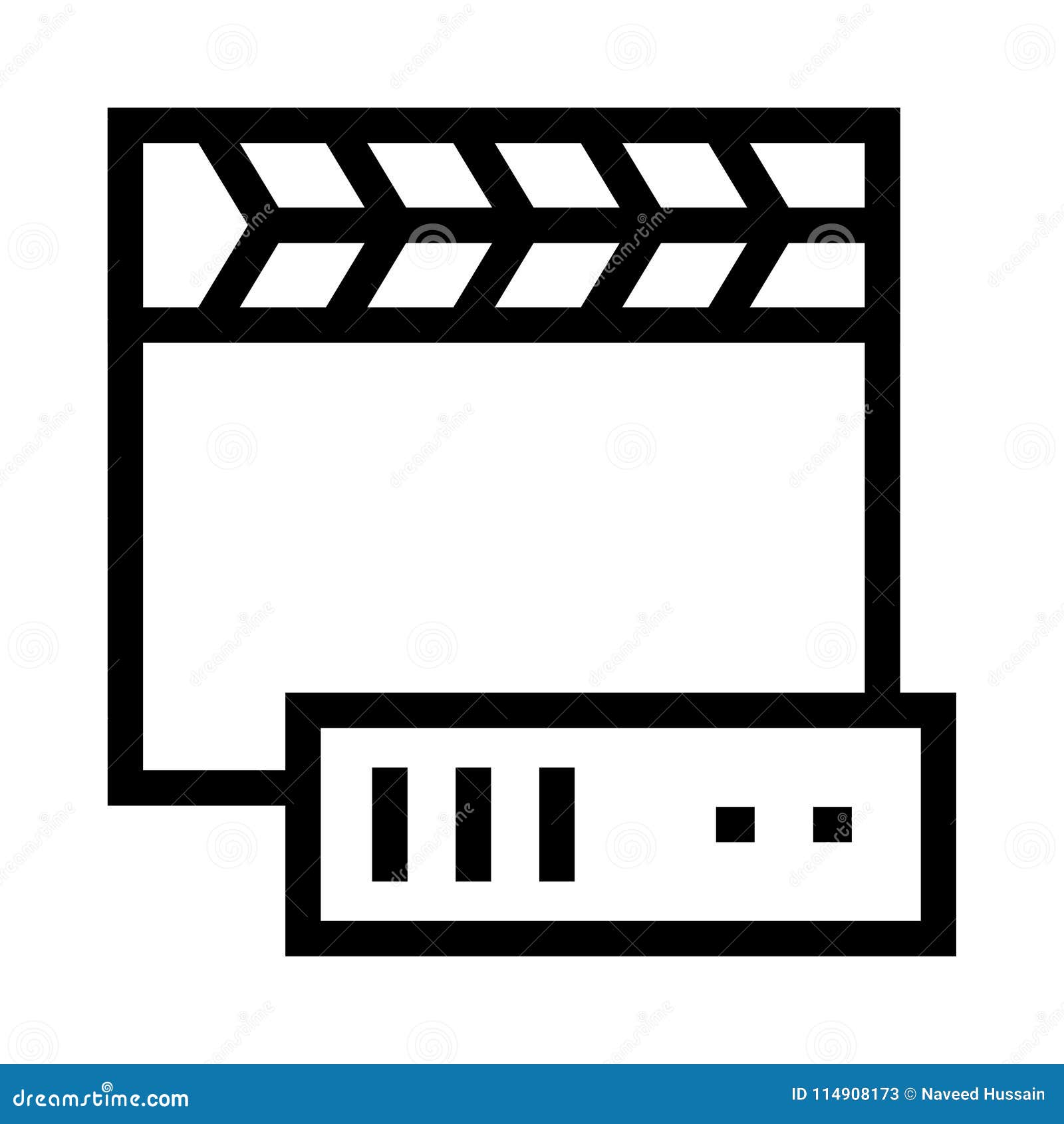 Server Record Vector Line Icon Stock Vector - Illustration of icon ...