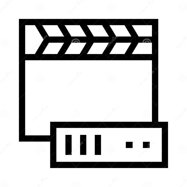 Server Record Vector Line Icon Stock Vector - Illustration of icon ...