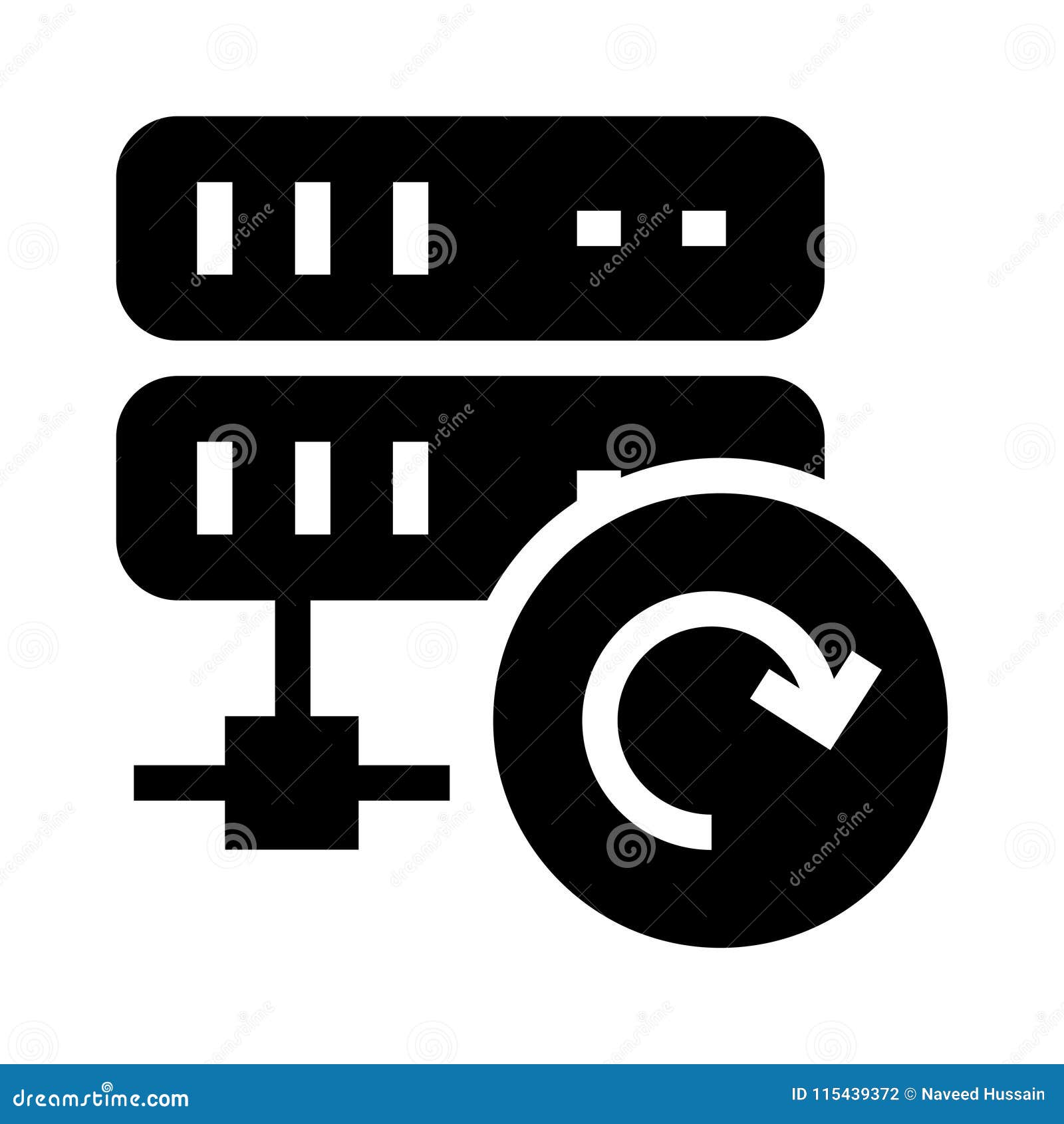 Server refresh glyphs icon stock illustration. Illustration of glyphs ...